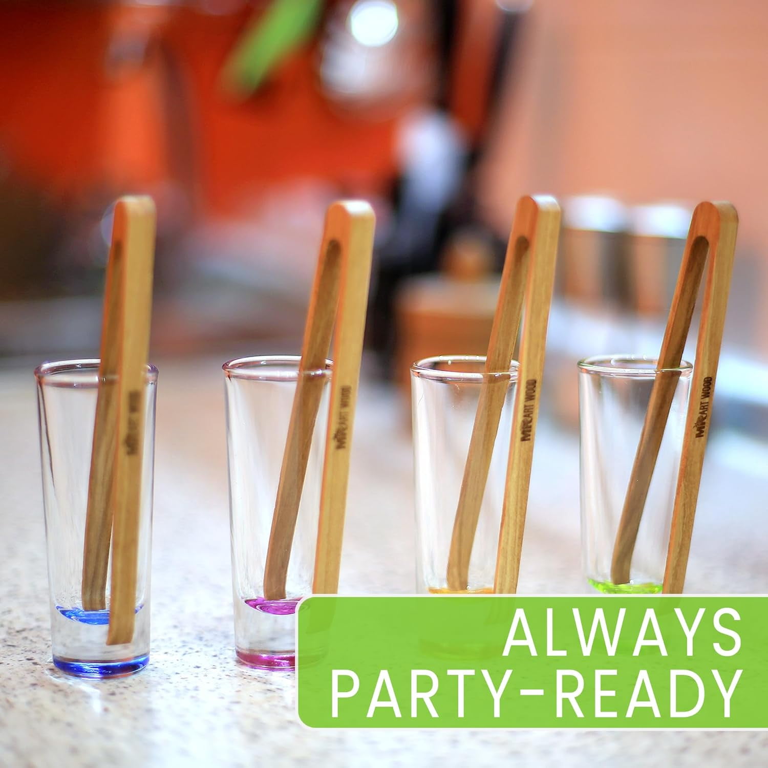 TRA-4 Pcs Wooden Toaster Tongs | 6-Inch Premium Maple Kitchen Utensils ...