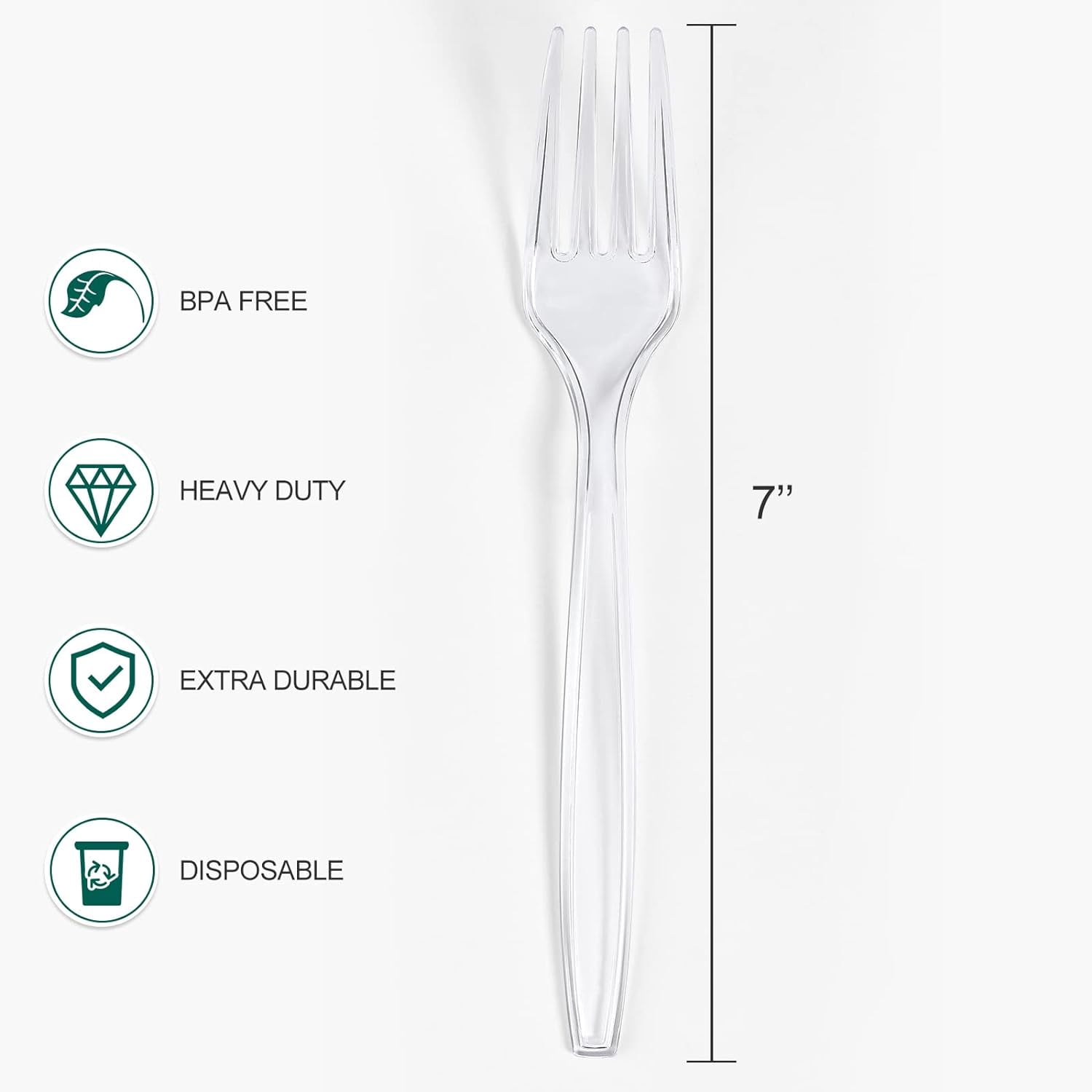 TRA-[400 Count] Heavy Duty Plastic Forks, Premium Disposable Clear ...
