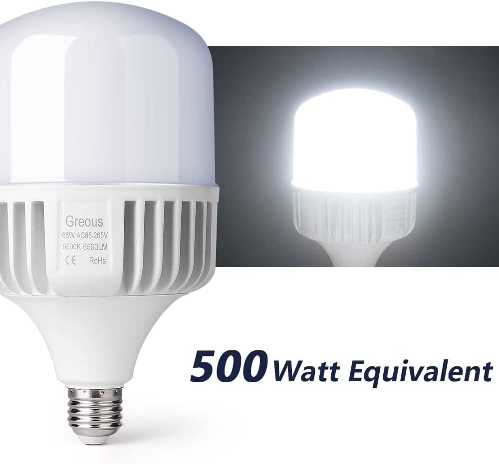 TRA-400W-500W Equivalent LED Light Bulb, Bright White Bulbs 6500K ...