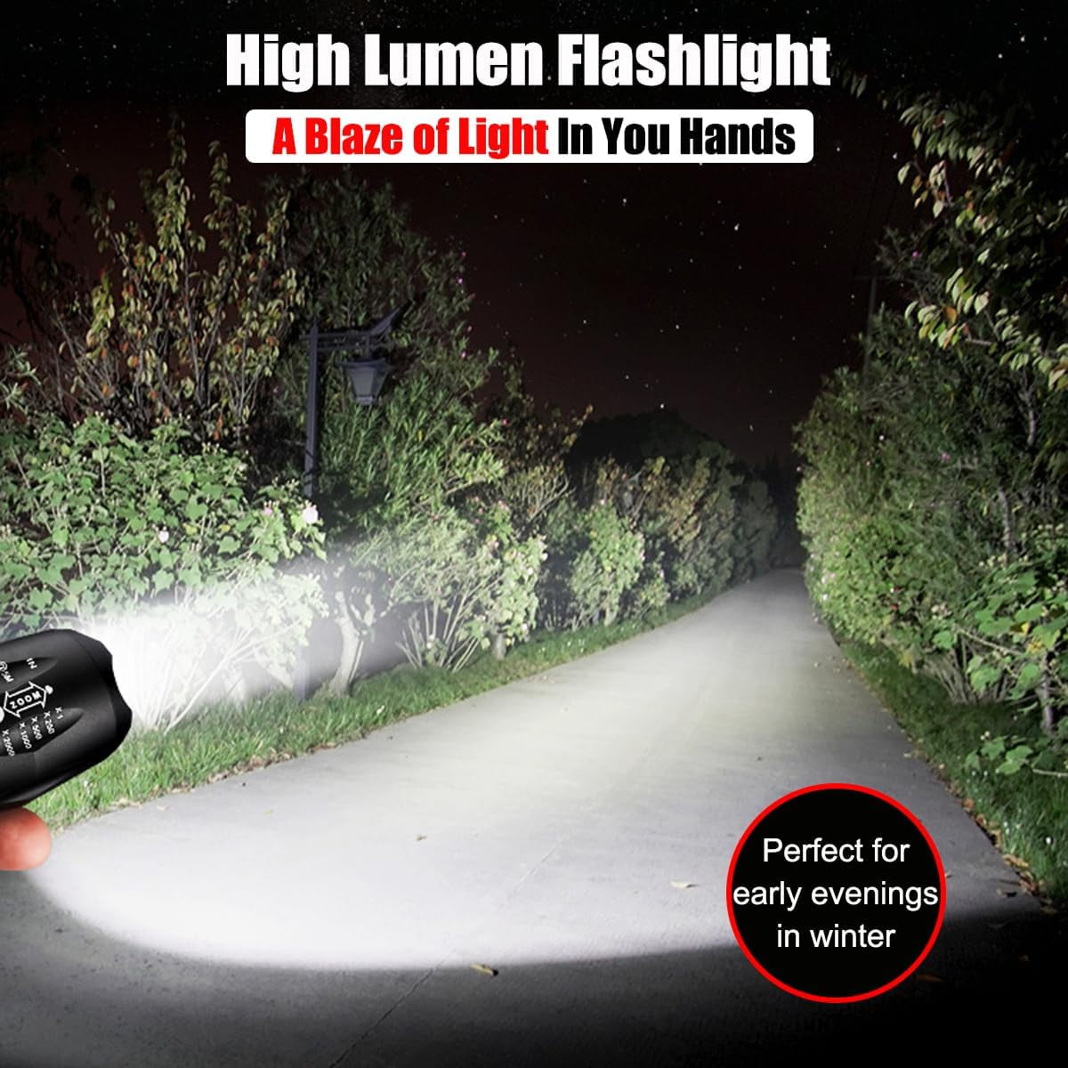 TRA-5 Pack Flashlights High Lumens, Powerful Tactical Flashlights with ...