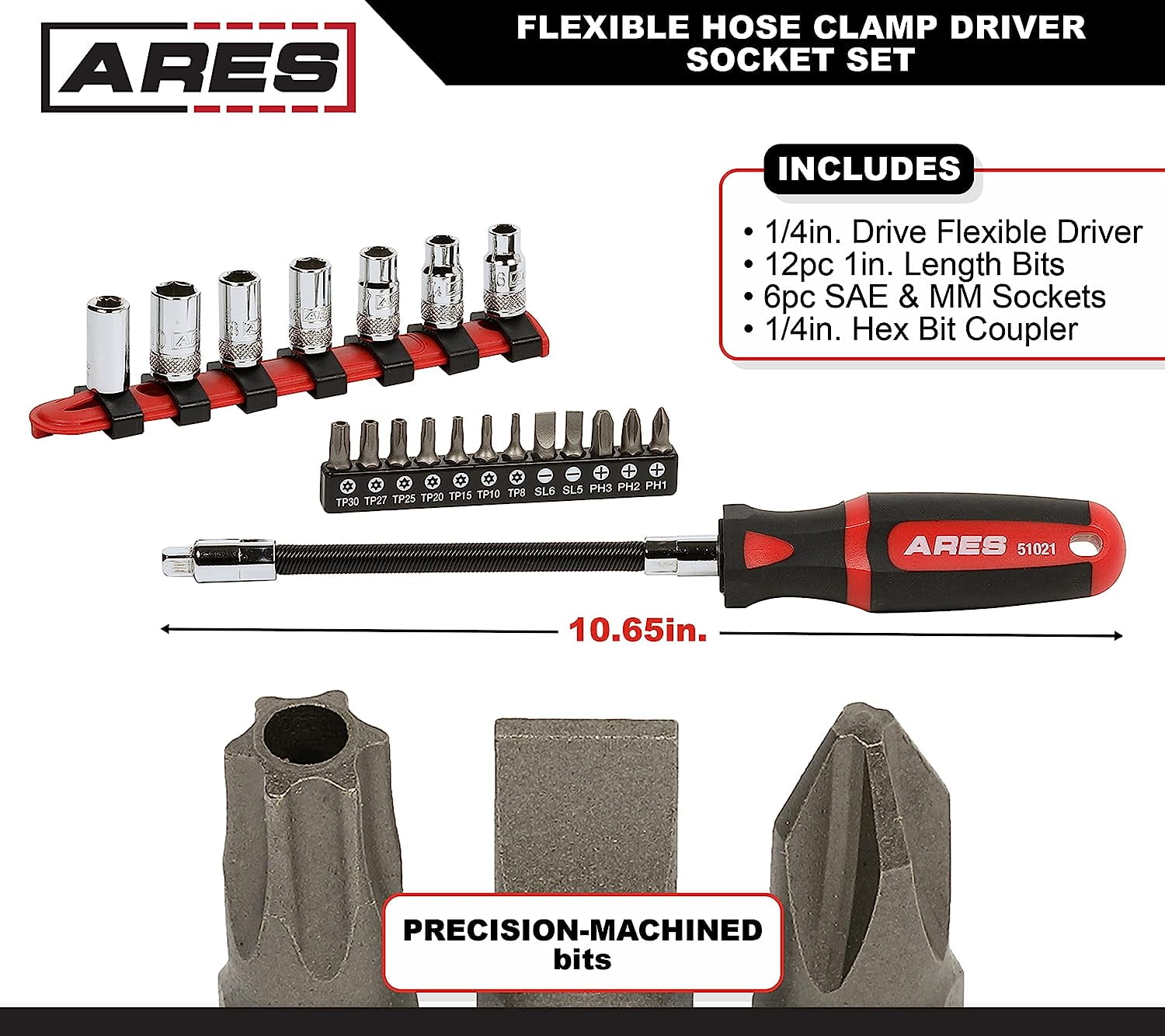 TRA-51021 – 20-Piece Multipurpose Flexible Screwdriver Set – 90 Degree ...