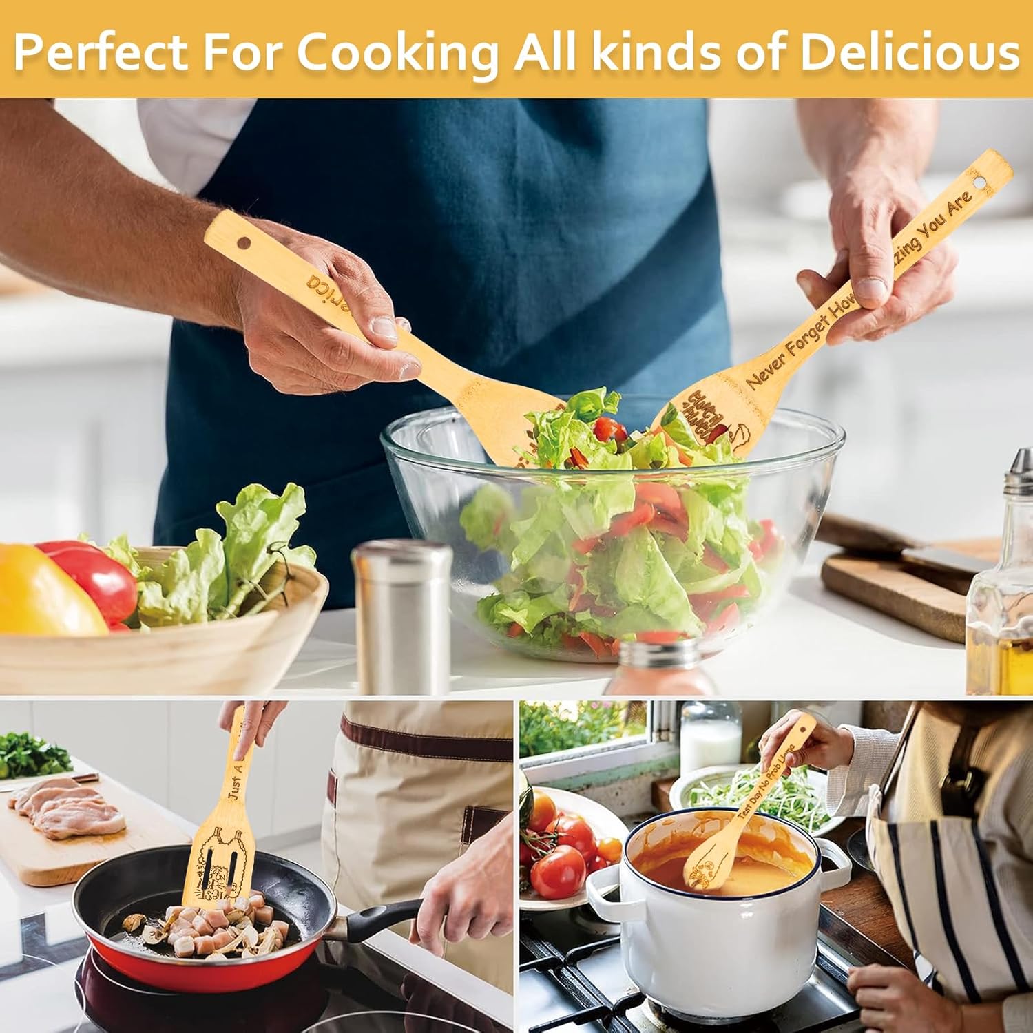 TRA-5PCS Llama Wooden Cooking Spoons Llama Gifts Llama Decor Llama ...