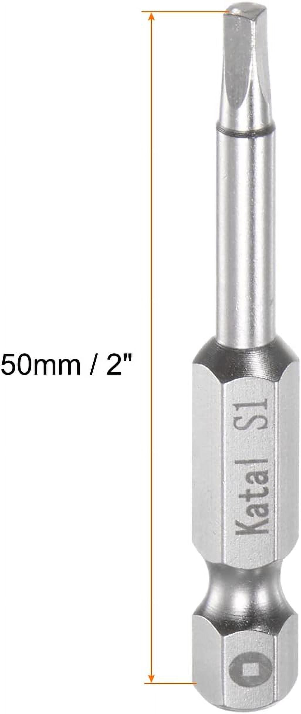 TRA-5pcs S1 Square Screwdriver Bit 1/4" Hex Shank 2" Length Magnetic ...