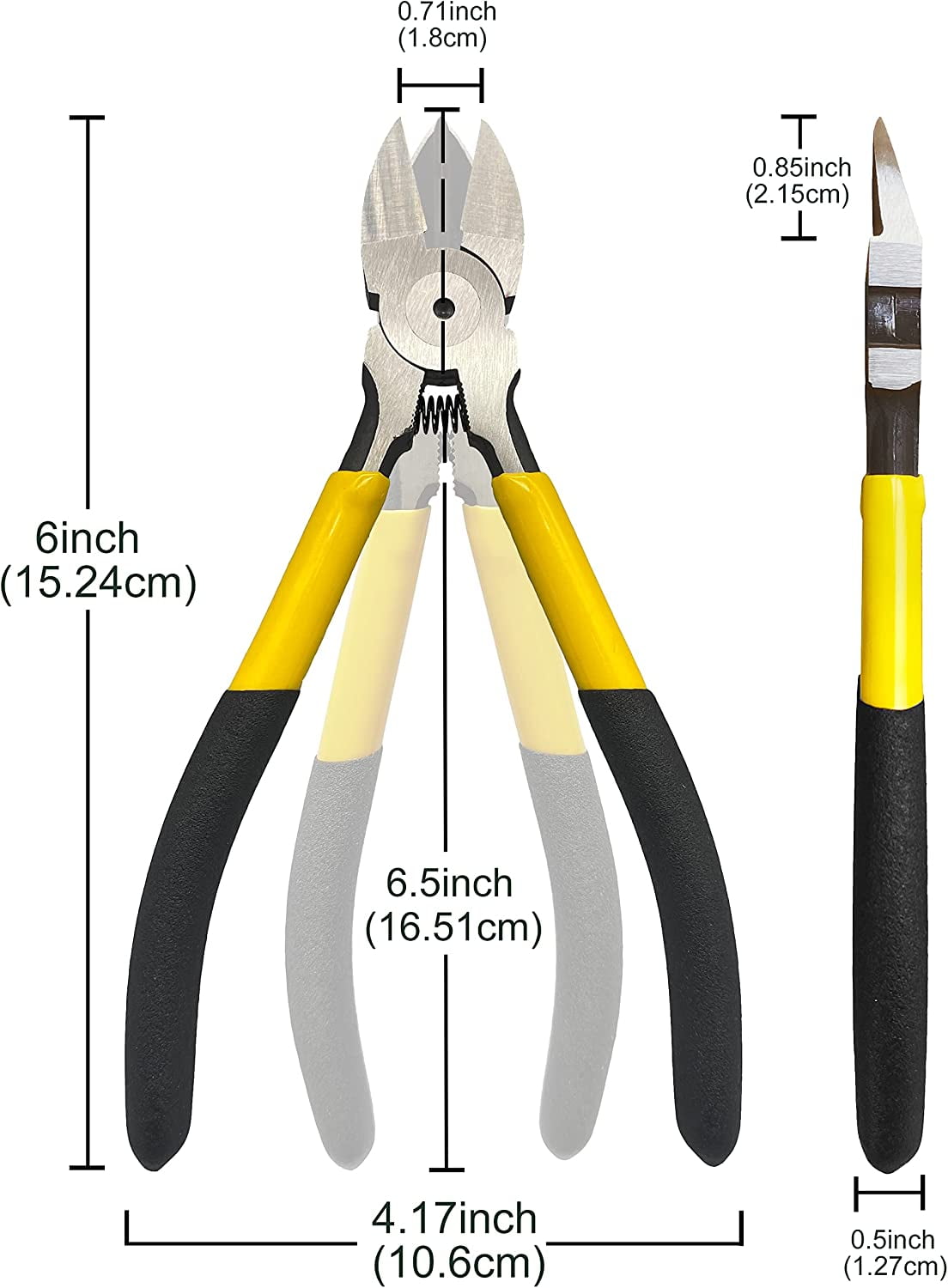 TRA-6.5" Wire Cutters, 2 Pack, Precision Side Cutter, Spring Loaded ...
