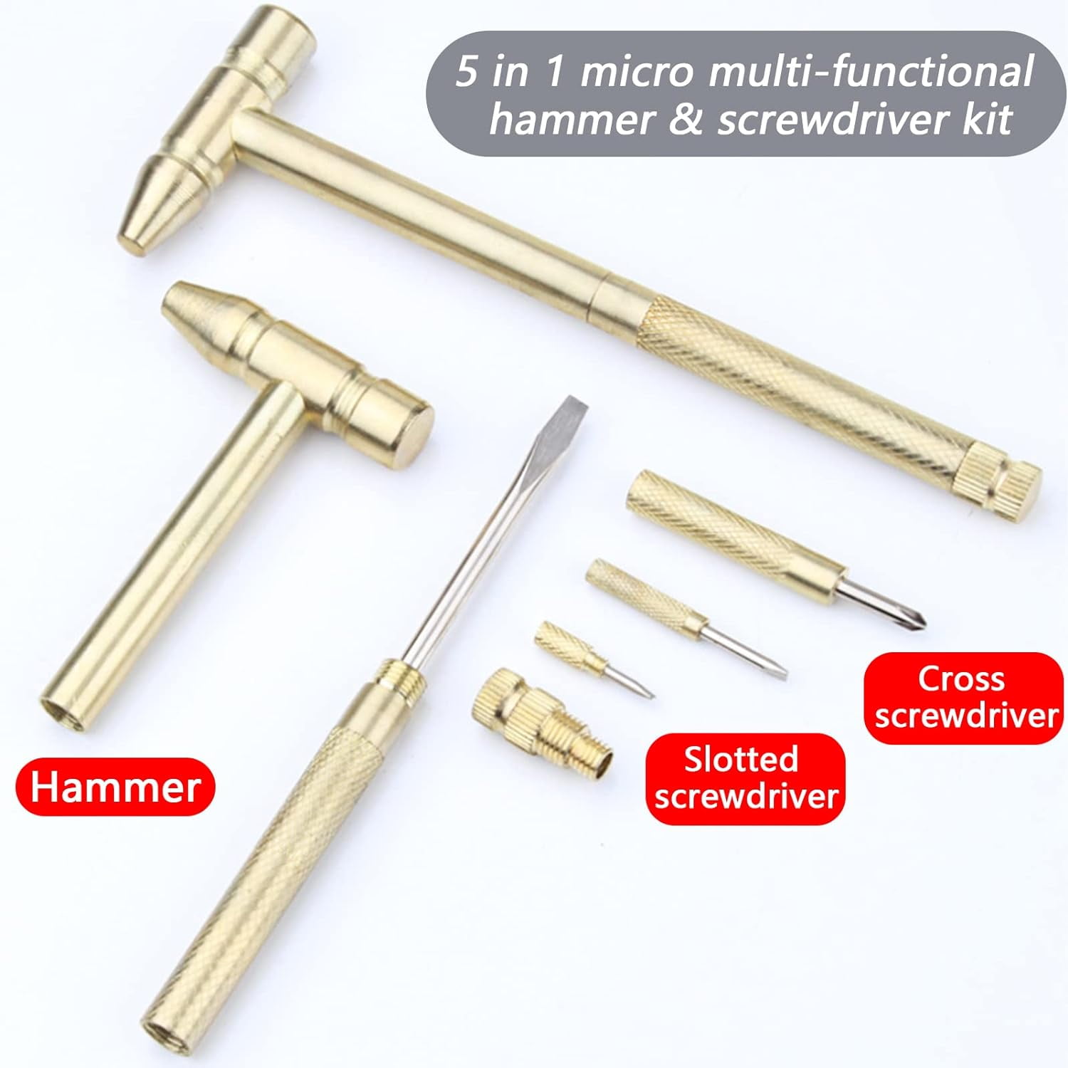 TRA-6-In-1 Multifunctional Metal Mini Hammer, Small Nesting Hammer and ...