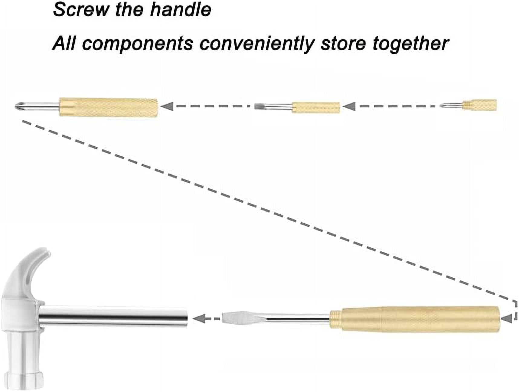 TRA-6-In-1 Multifunctional Metal Mini Hammer, Small Nesting Hammer, and ...