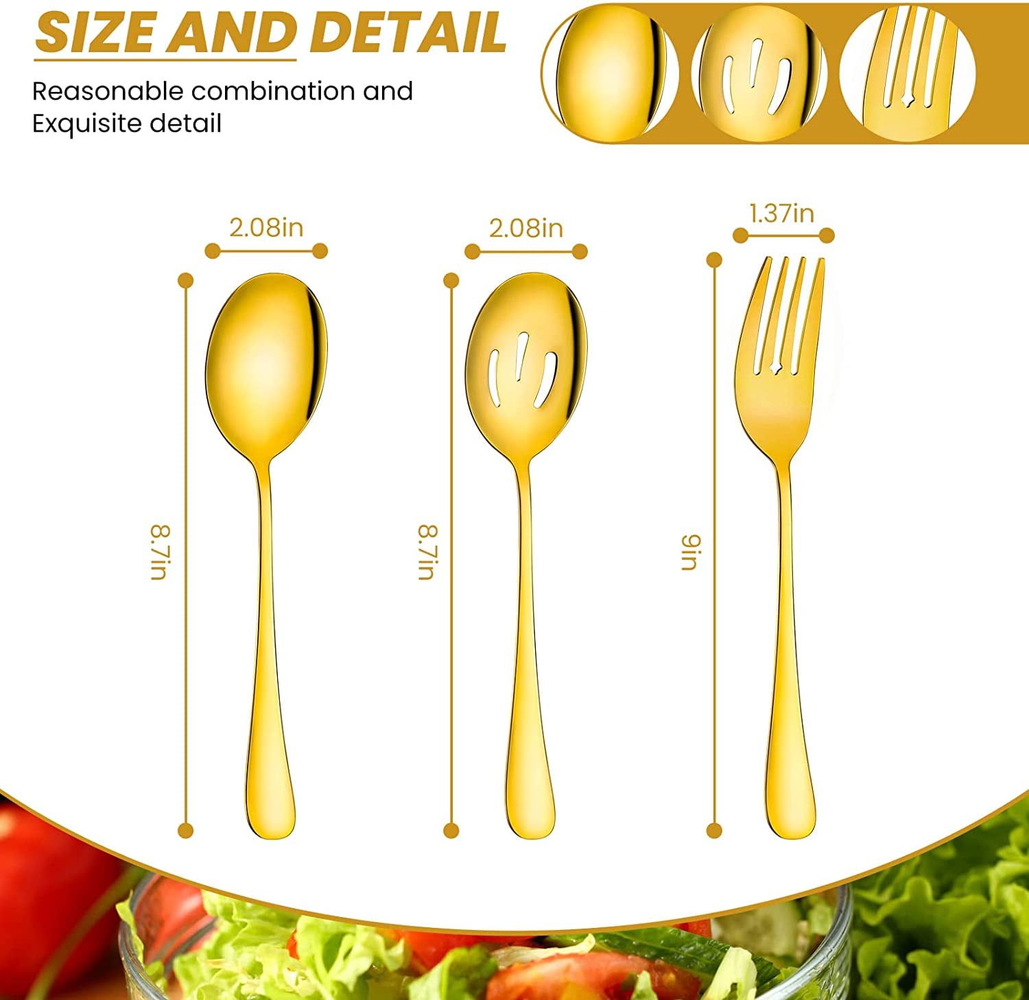 TRA-6 Pack Serving Spoons Set Includes 4 Serving Slotted Spoons and 2 ...