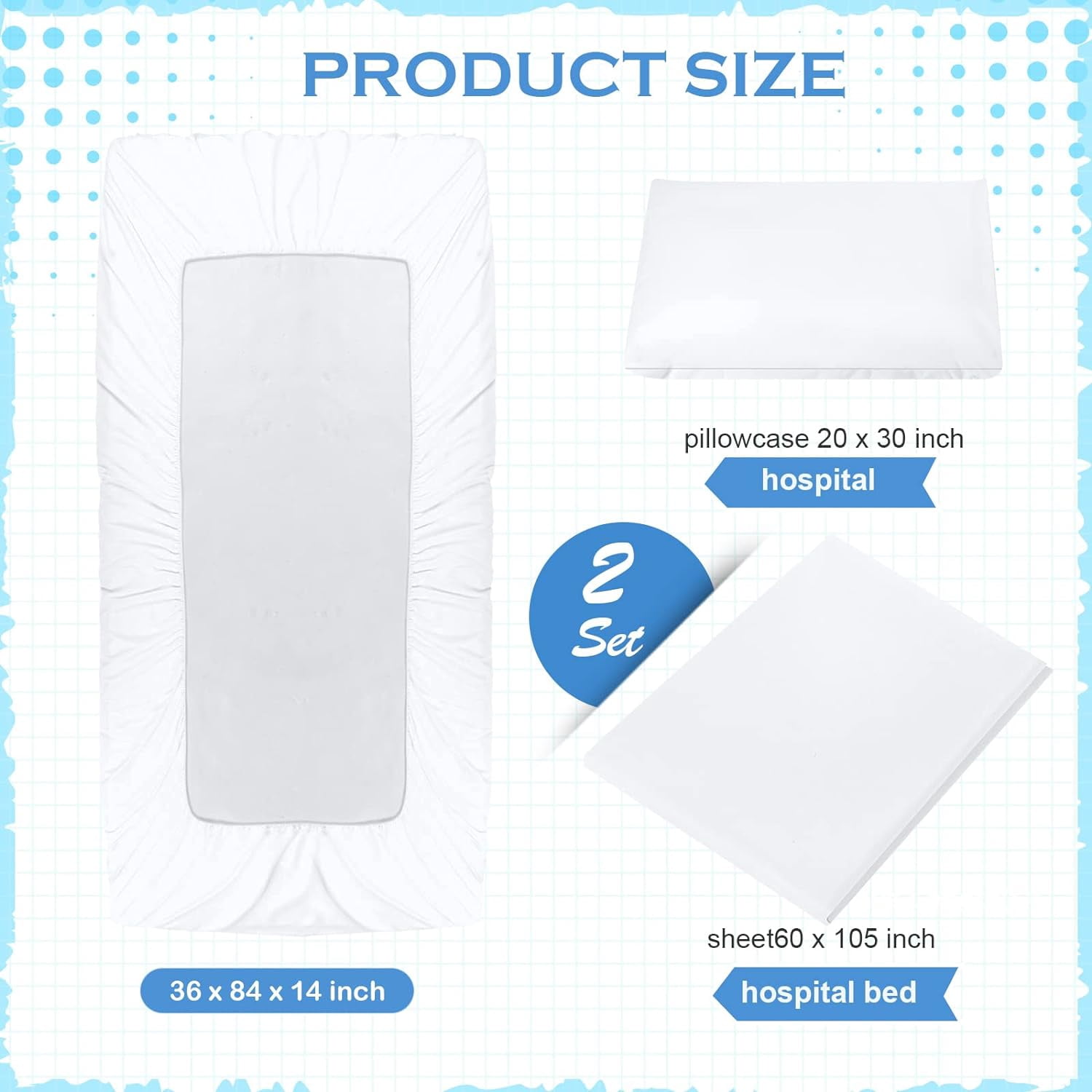 TRA-6 Pcs Hospital Bed Sheets for Home Use Extra Long Hospital Bed ...