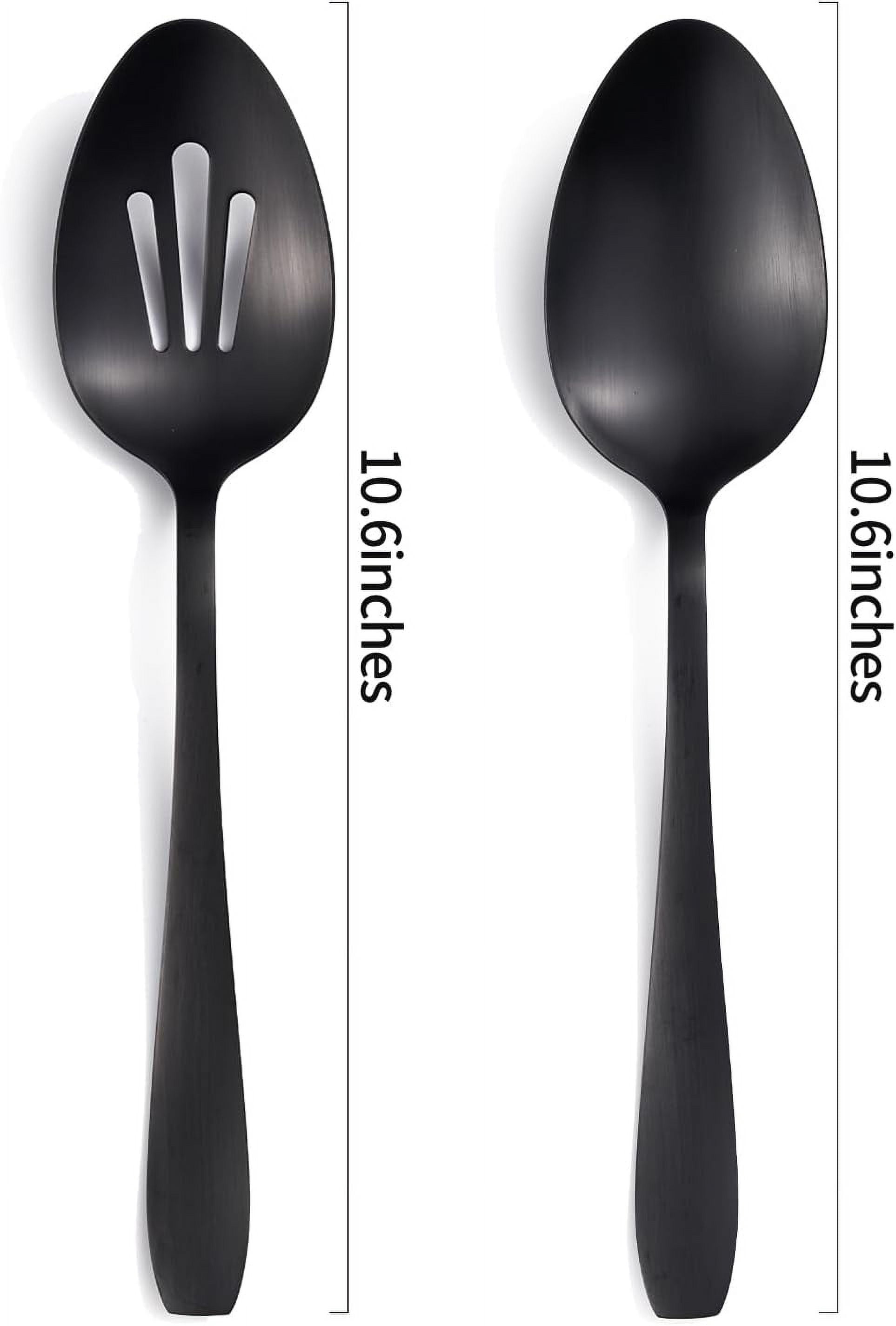 TRA-6 Pieces Large Serving Set - 3 Spoons & 3 Slotted Spoons - 10.6 ...