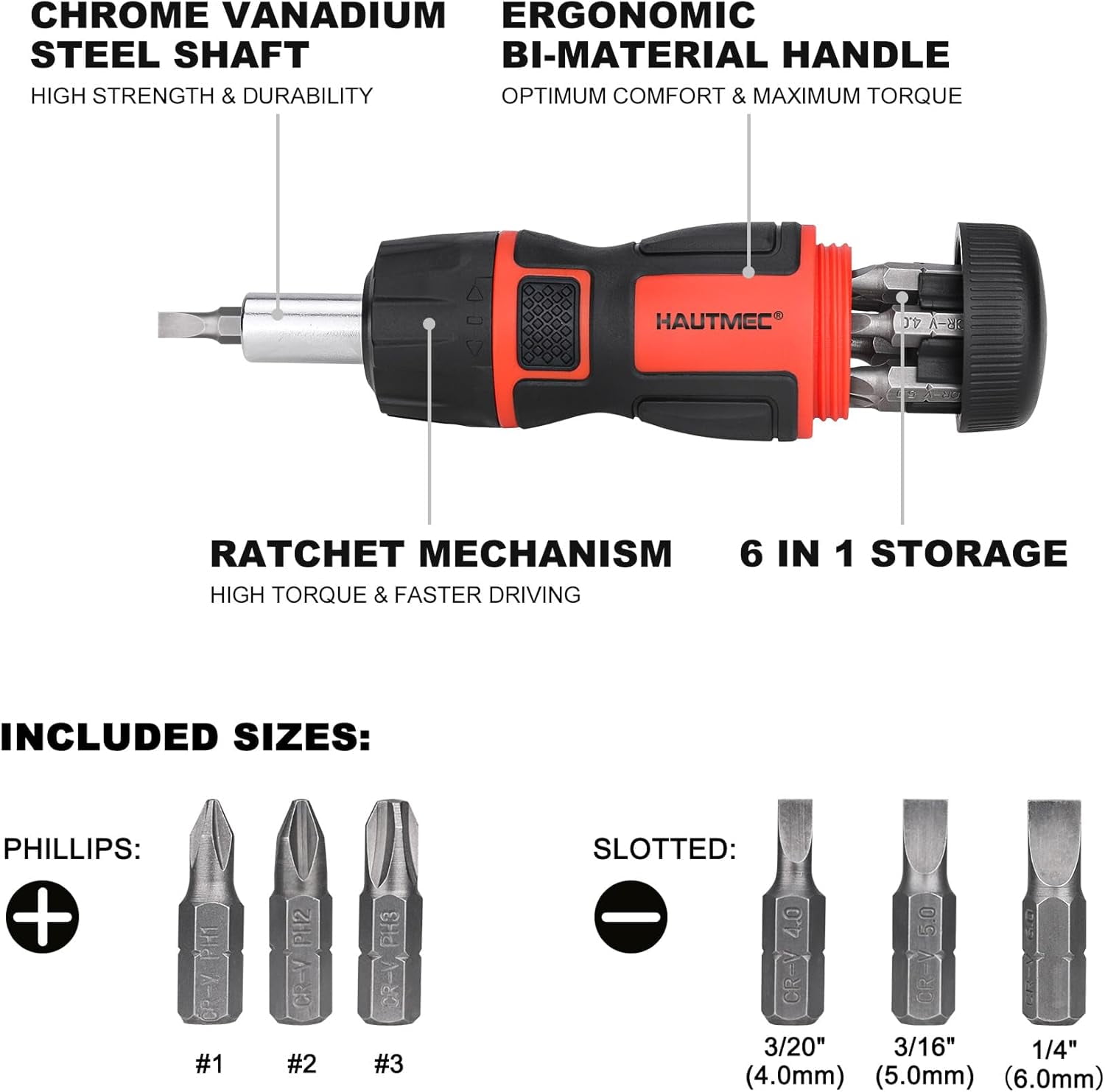 TRA-6-in-1 Stubby Ratcheting Screwdriver Set, Ratchet Short Screwdriver ...