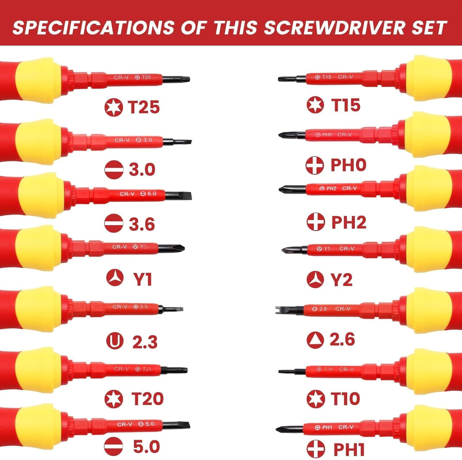 TRA-7 in 1 Insulated Screwdriver Set Magnetic Screwdriver Tool Kit ...