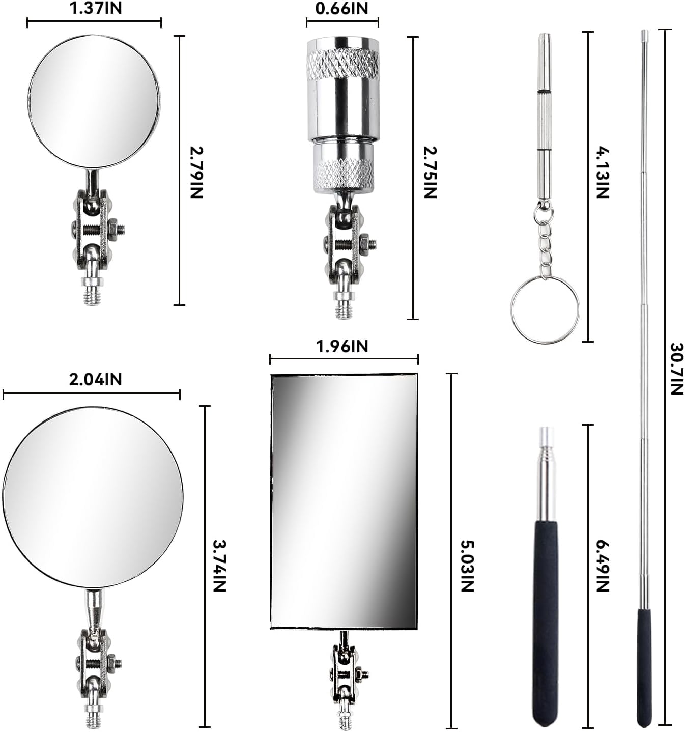 TRA-7 in 1 Telescoping Magnetic Pickup Tool Set with Swivel Inspection ...