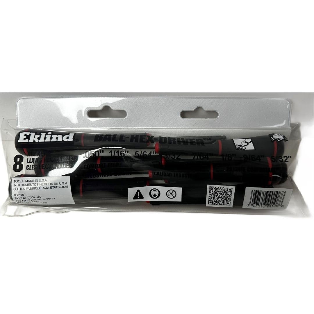 TRA-90108 Ball-Hex (allen) Screwdriver - 8pc set SAE Inch Sizes .050-5/ ...