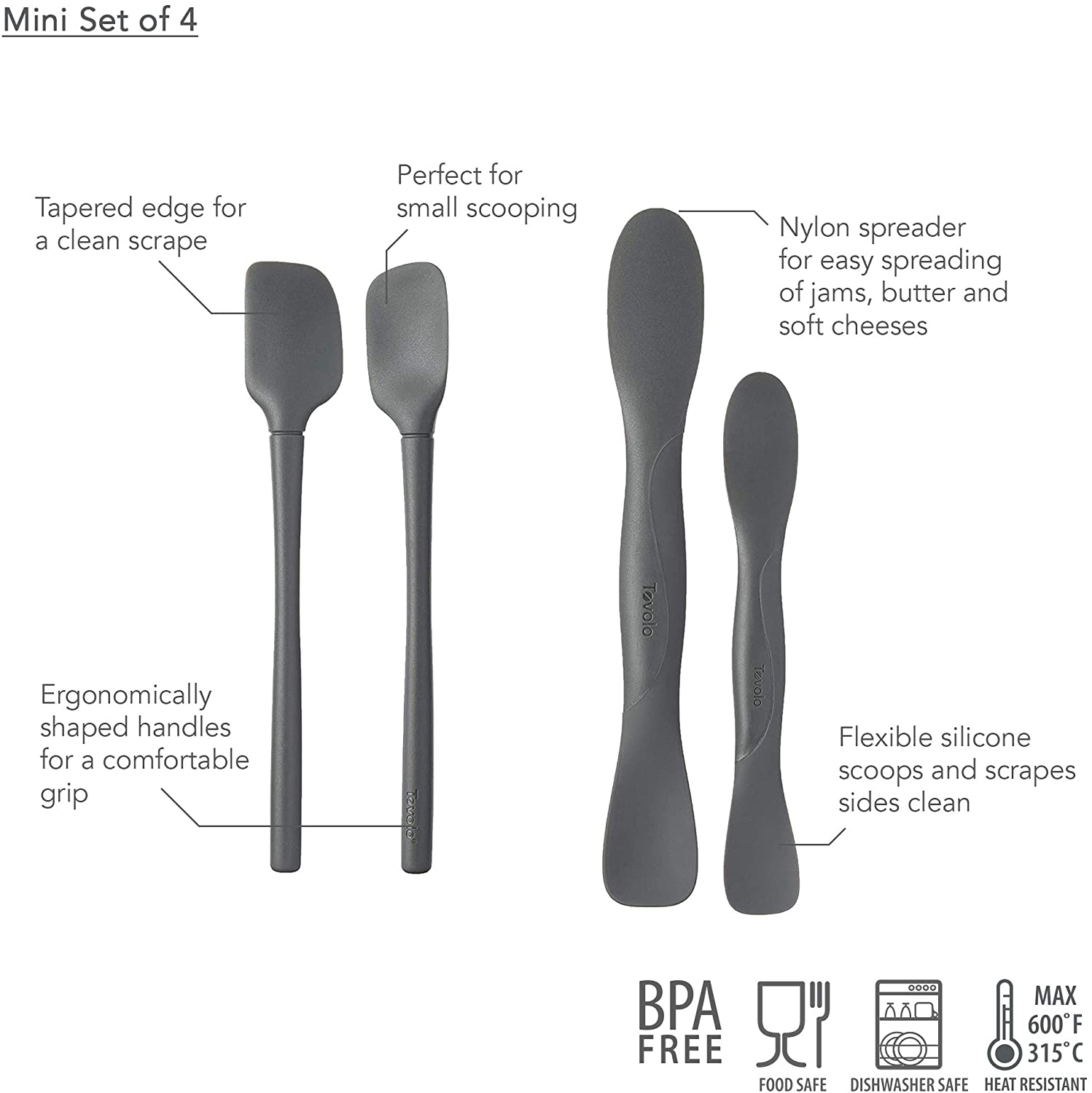 TRA-All Silicone Flex-Core Spatula Spoonula, Full-Size Scoop & Spread ...