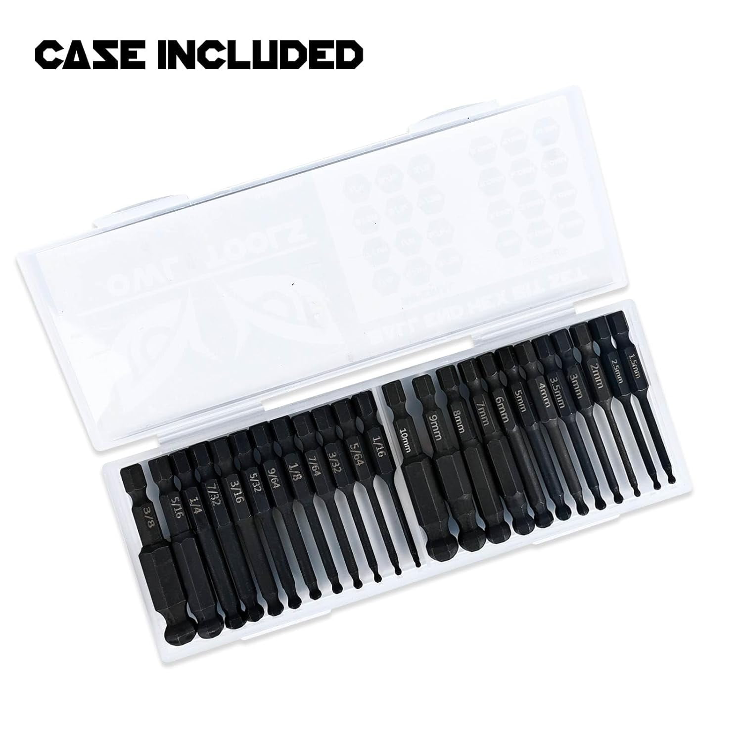 TRA-Ball End Hex Allen Wrench Drill Bit Set (24 Pack - Metric & SAE ...