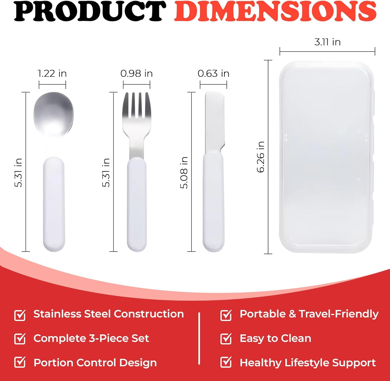 TRA-Bariatric Portion Control Flatware Set for Healthy Eating, Spoon ...