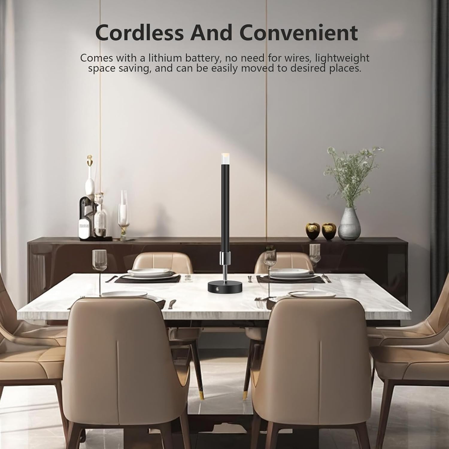 TRA-Battery Operated Table Lamp Candle - Small Rechargeable Bedside ...