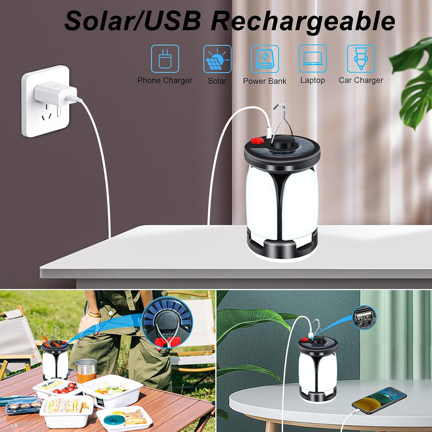 TRA-Camping Lantern, LED Camping Lights Lamp with 6 Light Modes, 60 ...