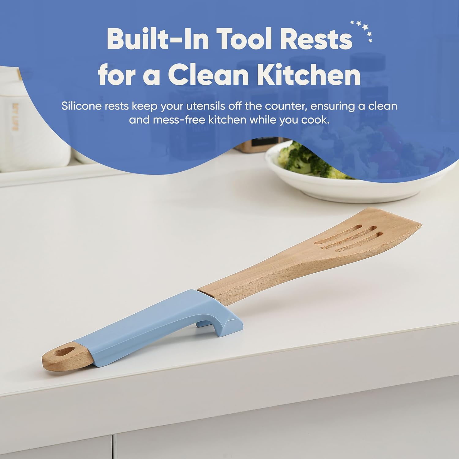 TRA-Chef’s Path Wooden Cooking Utensils Set – 5-Piece Beech Wood ...