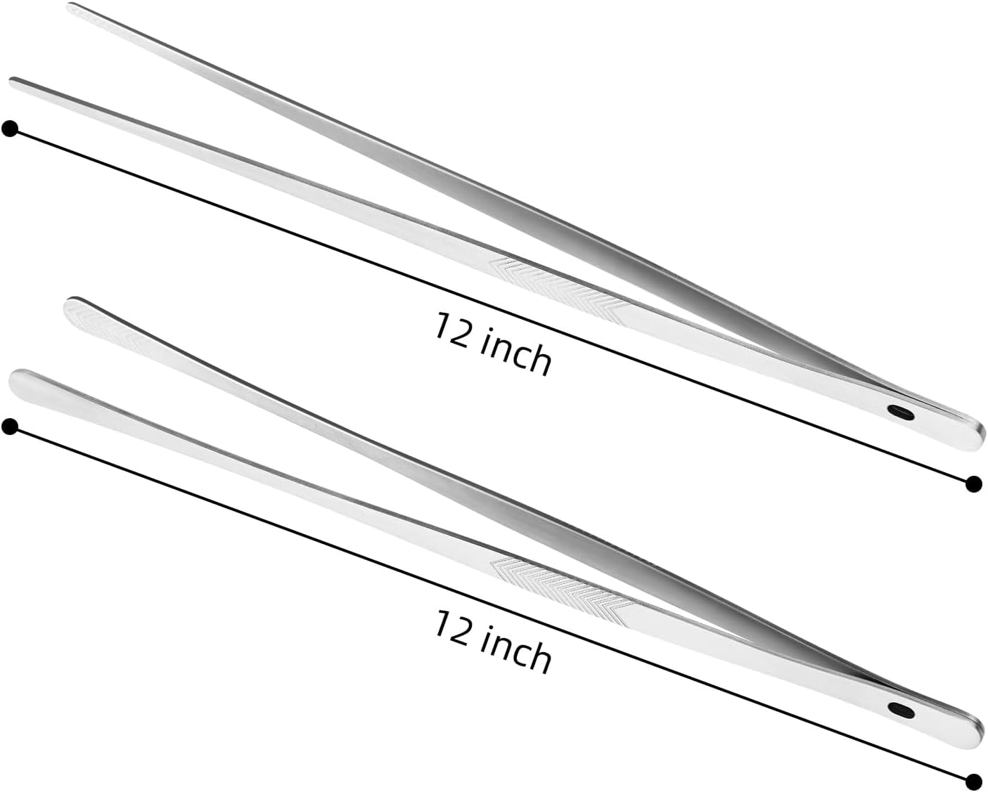 TRA-ChefBee Kitchen Cooking Tongs Tweezers - 2PCS 12" Stainless Steel ...