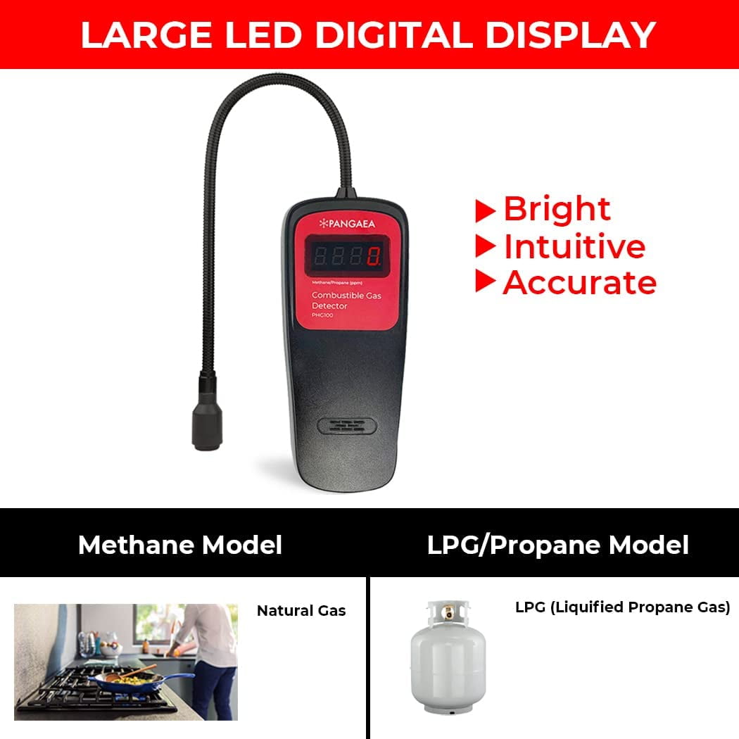 TRA-Digital Gas Detector, Portable Gas Tester Detector, Bright LED ...