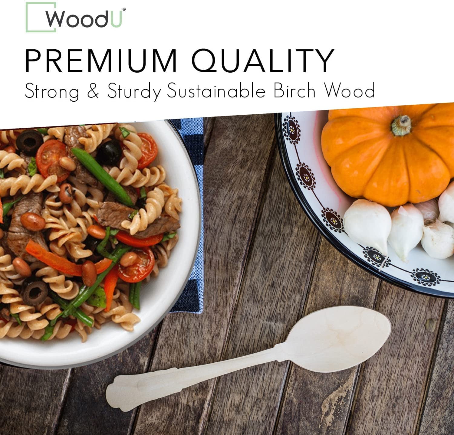 TRA-Disposable Wooden Spoons 7.75" 100 Pcs - Serving Spoons for Eating ...