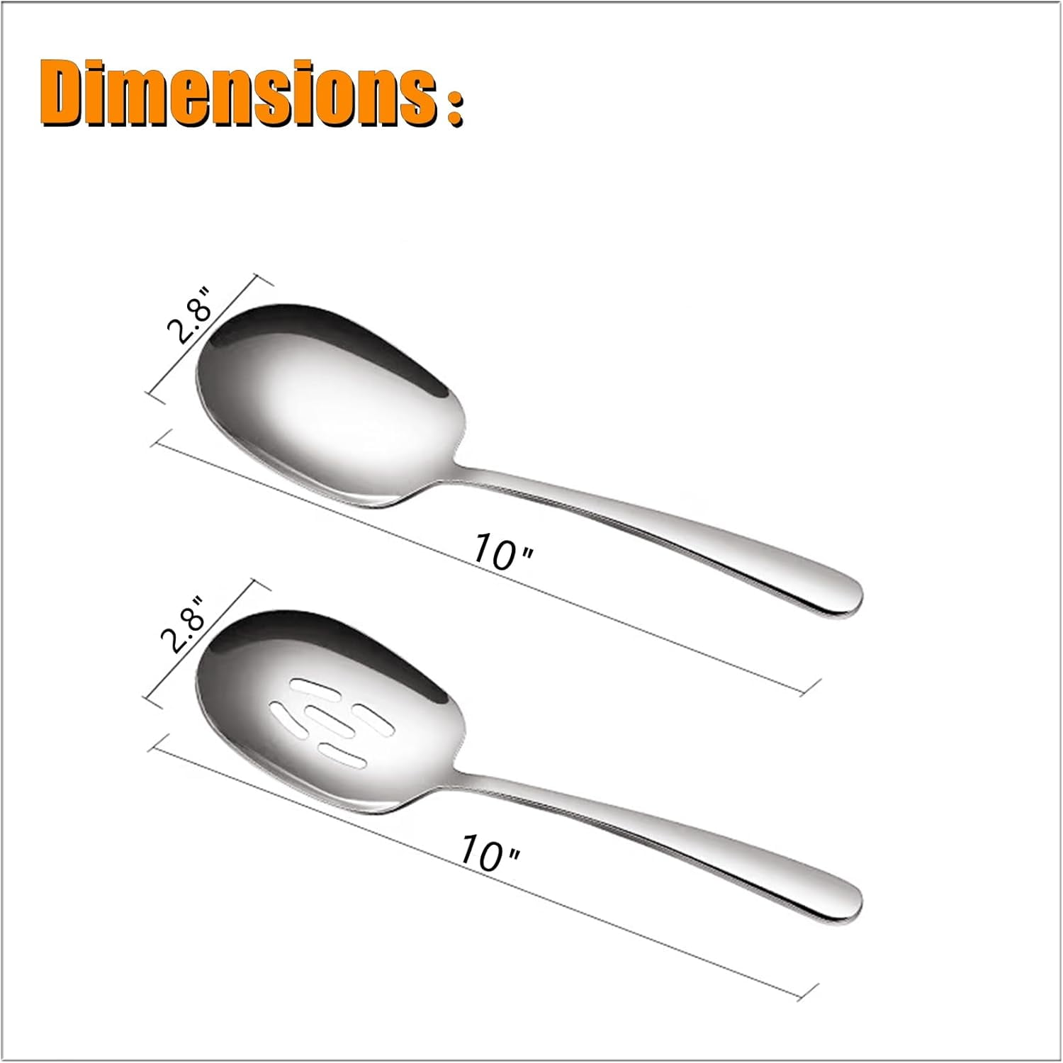 TRA-Extra Large Serving Spoons 10 inches Stainless Steel Slotted Spoon ...