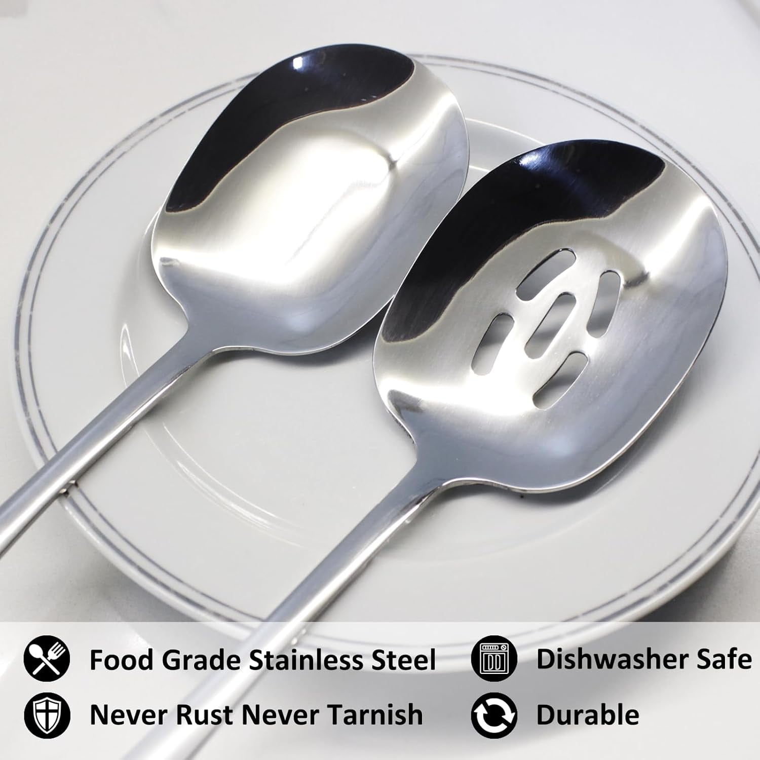 TRA-Extra Large Serving Spoons Set,11.4 inch Foodgrade 18/8 Stainless ...