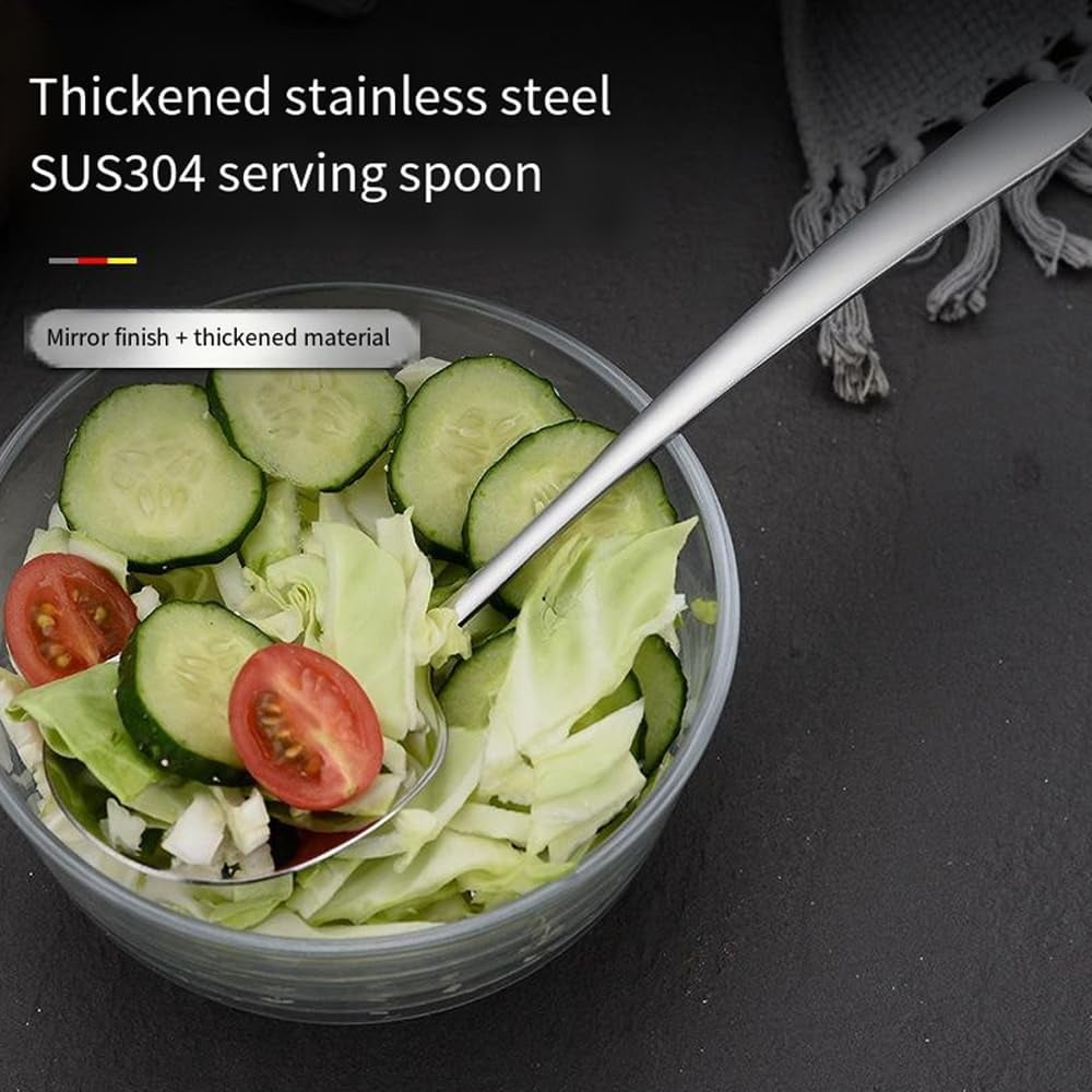TRA-Extra-Large Serving Spoons Set,Food-Grade 18/8 Stainless Steel,11.4 ...