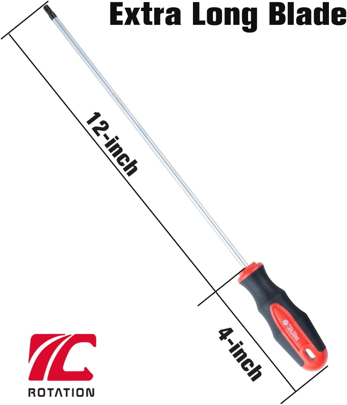TRA-Extra Long Torx Screwdrivers, 12 inch (300mm) Magnetic Star Screwdriver, T27, Tamper Proof ...