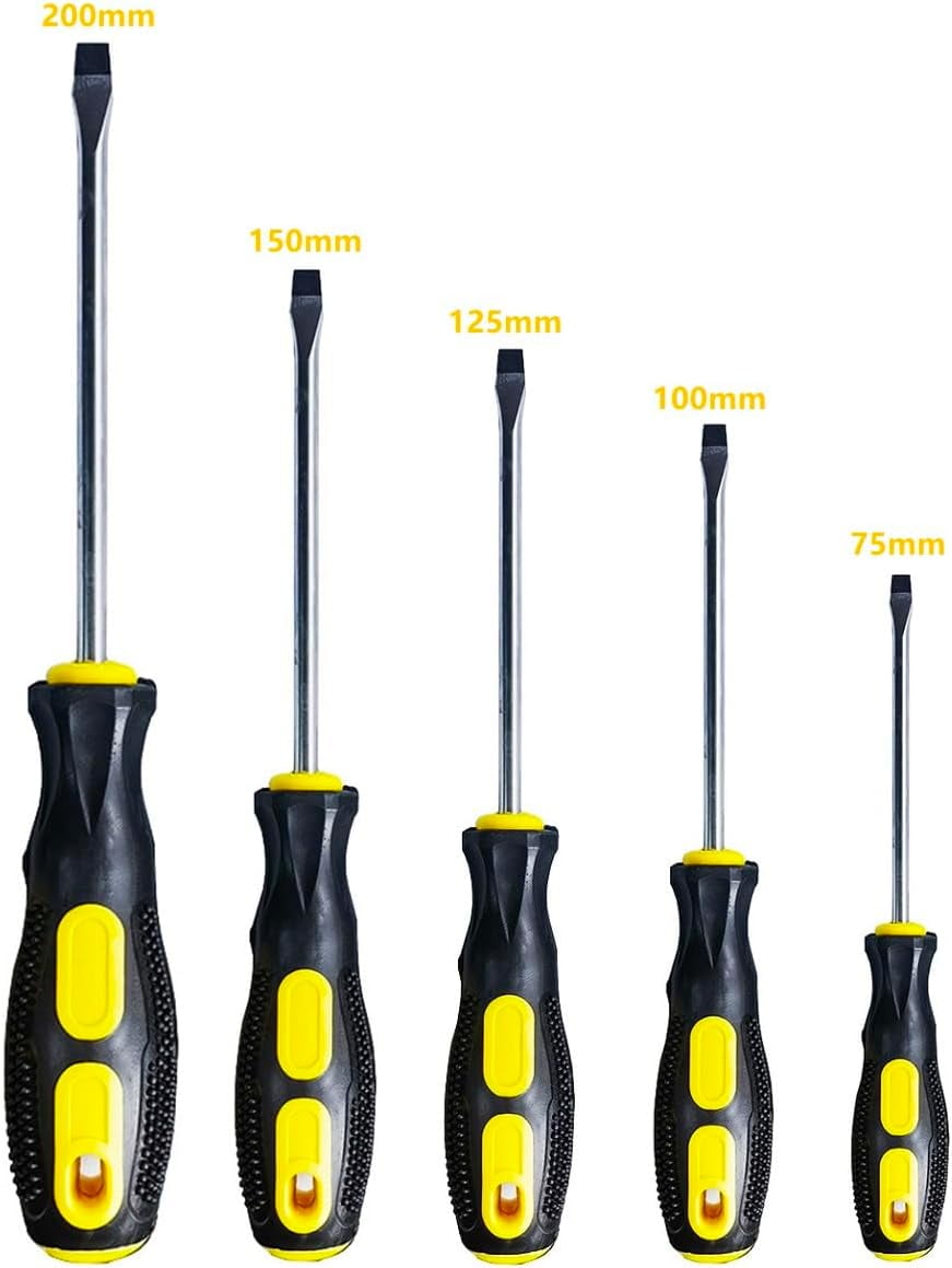 TRA-Flat Head Screwdriver Set (5 Sets in the Following Sizes Slotted ...
