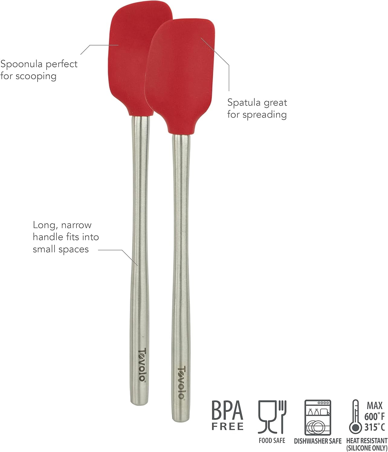 TRA-Flex-Core Stainless Steel Handled Mini Spatula & Spoonula Set ...