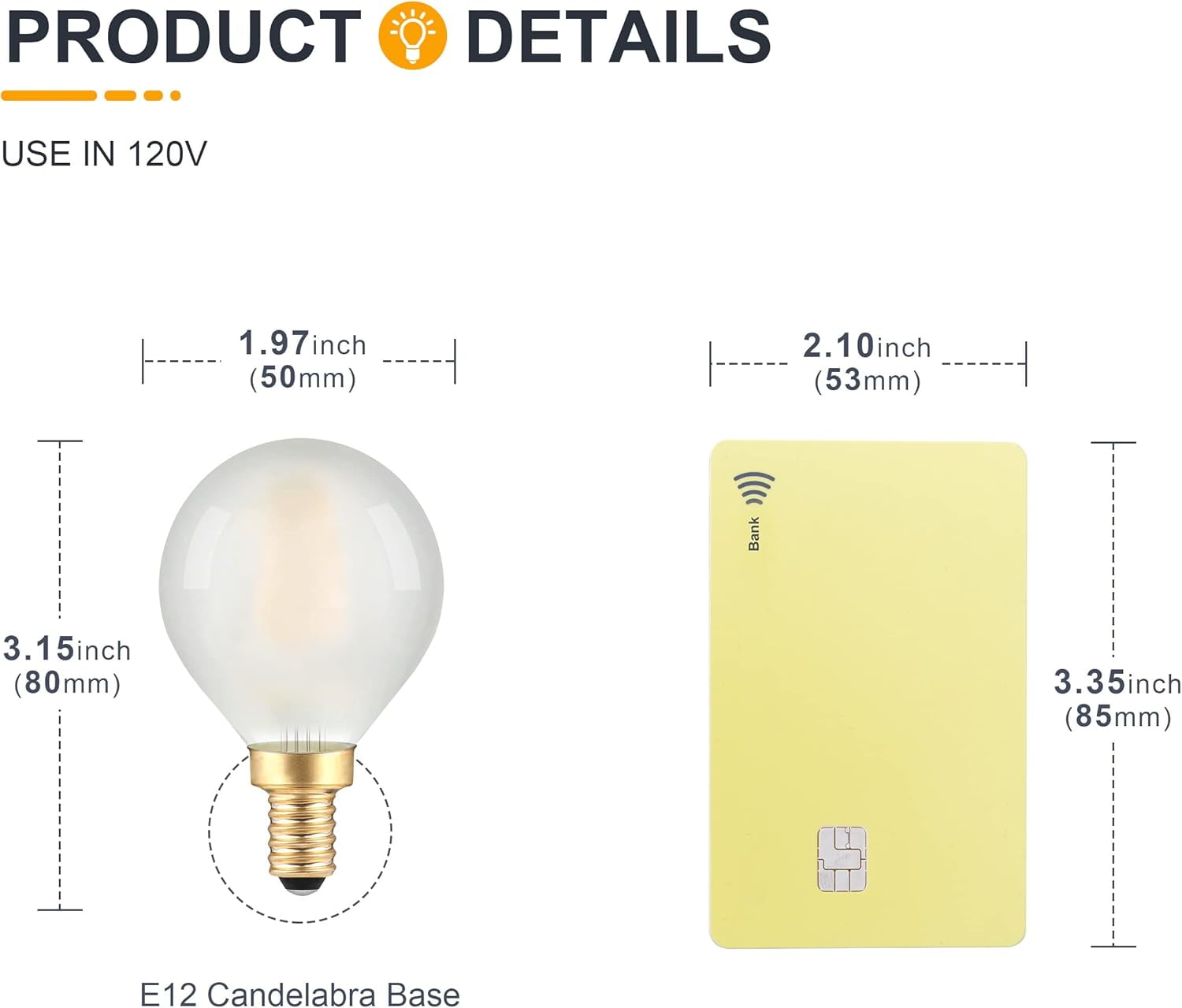 TRA-Frosted LED Ceiling Fan Light Bulbs- E12 Candelabra Base 2700K Soft Warm White Dimmable 40W ...