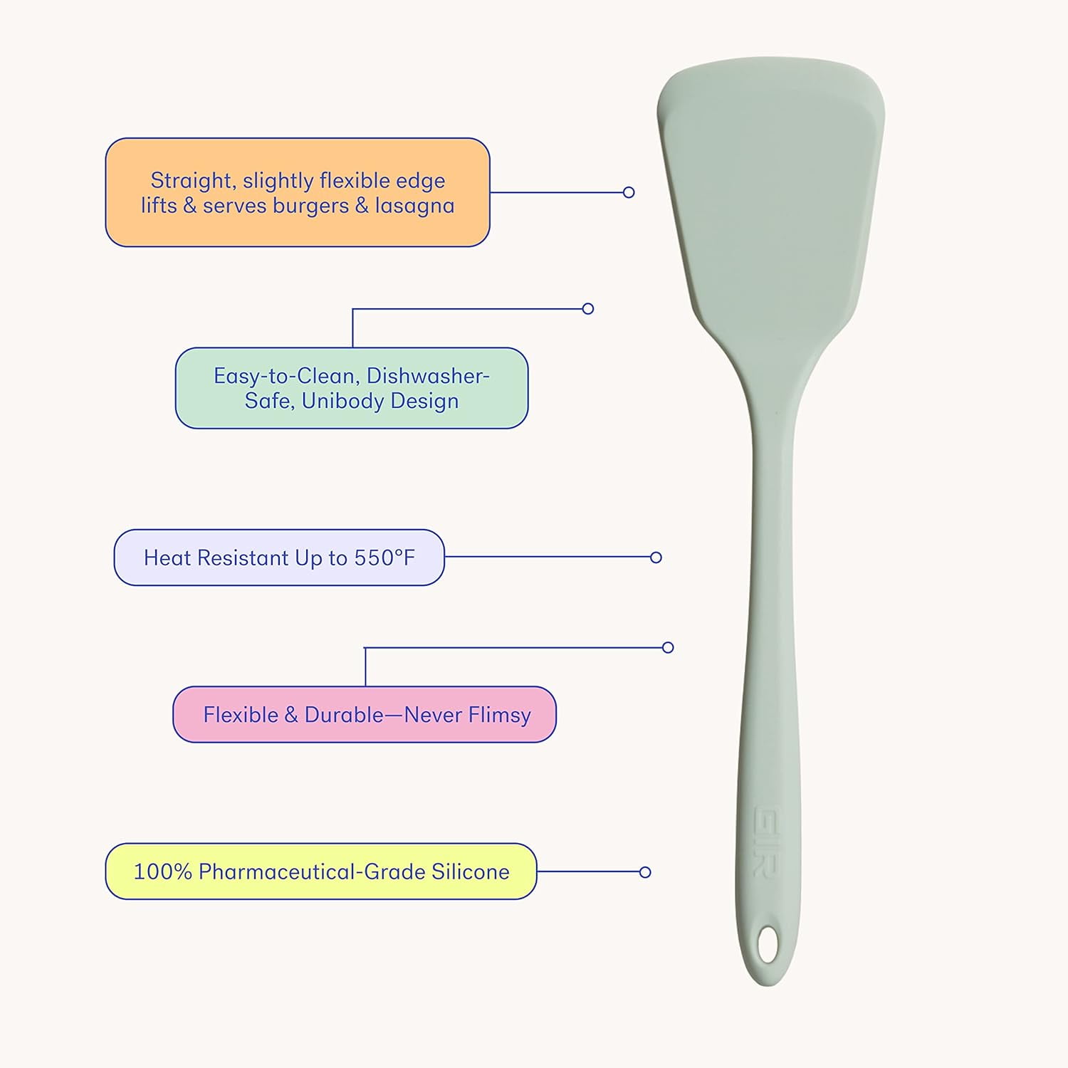 TRA-GIR: Silicone Turner - Non-Stick Heat Resistant Silicone Spatula ...