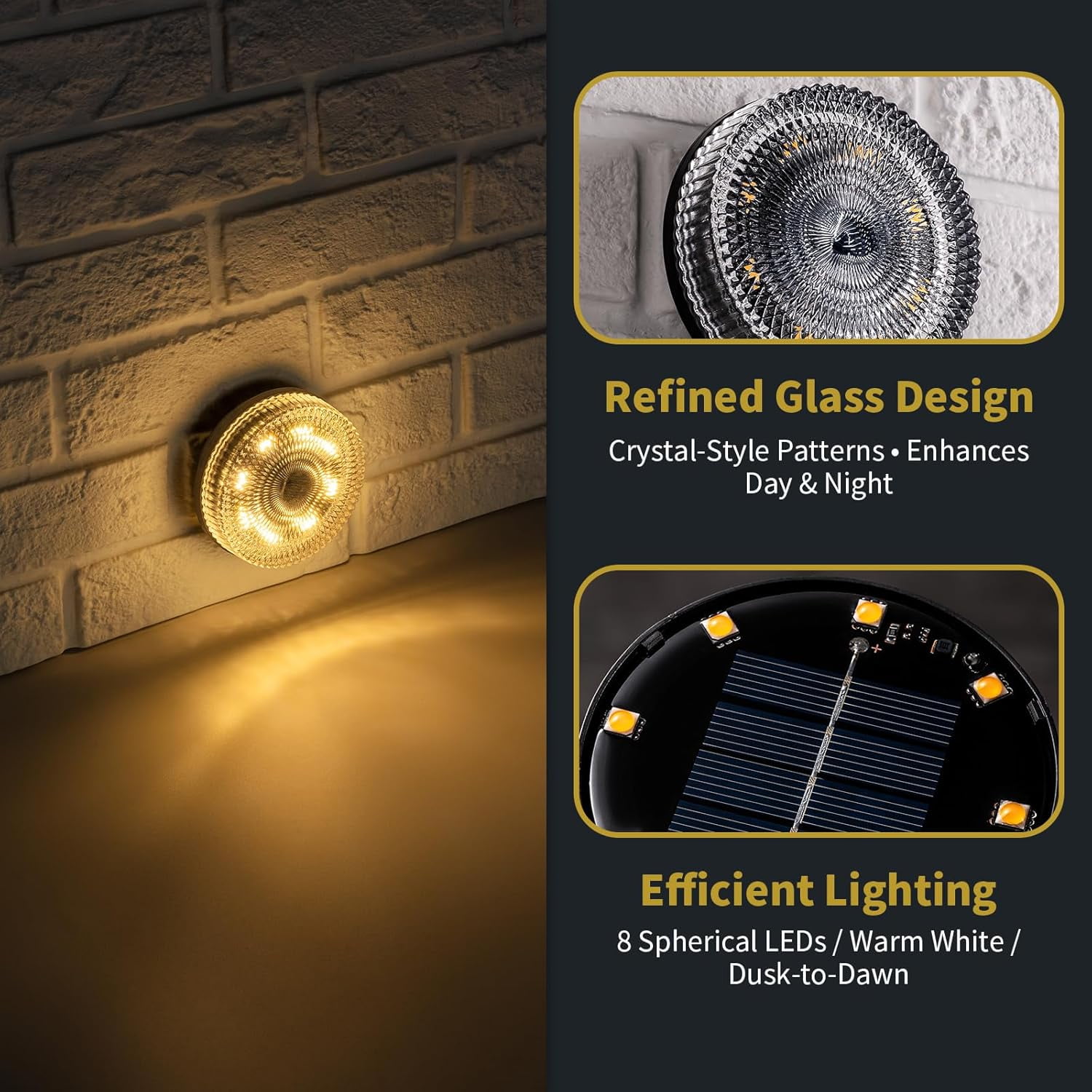 TRA-Glass Solar Deck Lights with Crystal Style, Modular-Design ...