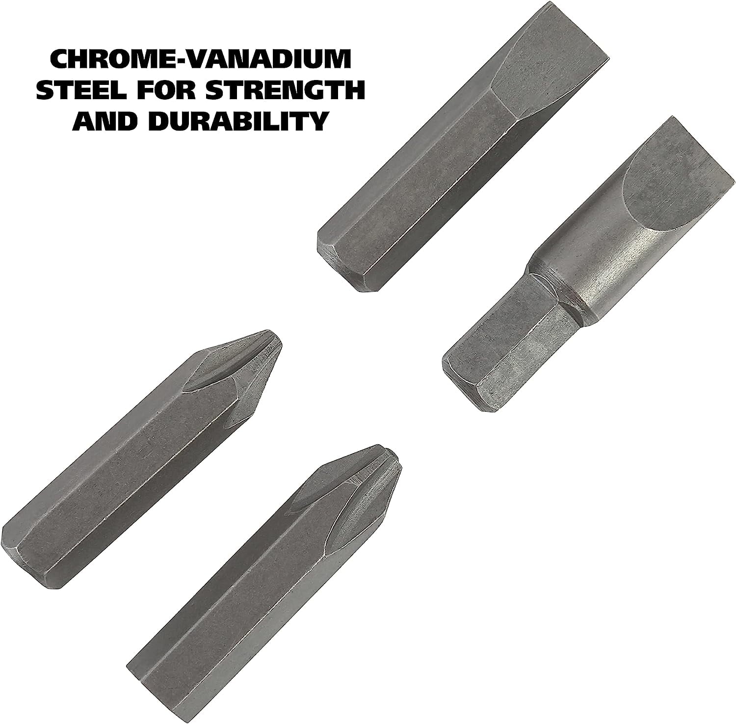 TRA-GreatNeck IMB4 4-Piece Impact Bit Set, Slotted Screwdriver Bits ...