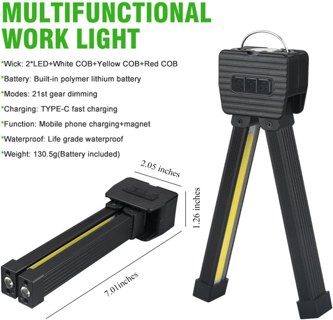 TRA-Gym Lamp for Posing, Portable Magnetic LED Flashlight with Hanging ...