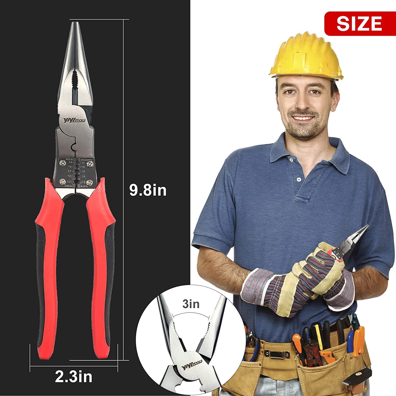 TRA-HX-1-003 Needle Nose Pliers with Wire Stripper/Crimper/Cutter ...