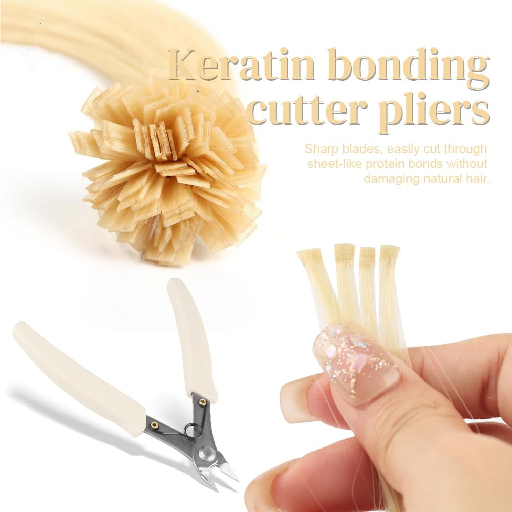 TRA-Hair Extension Pliers with Silicone Handle Anti-slip Keratin Bond ...