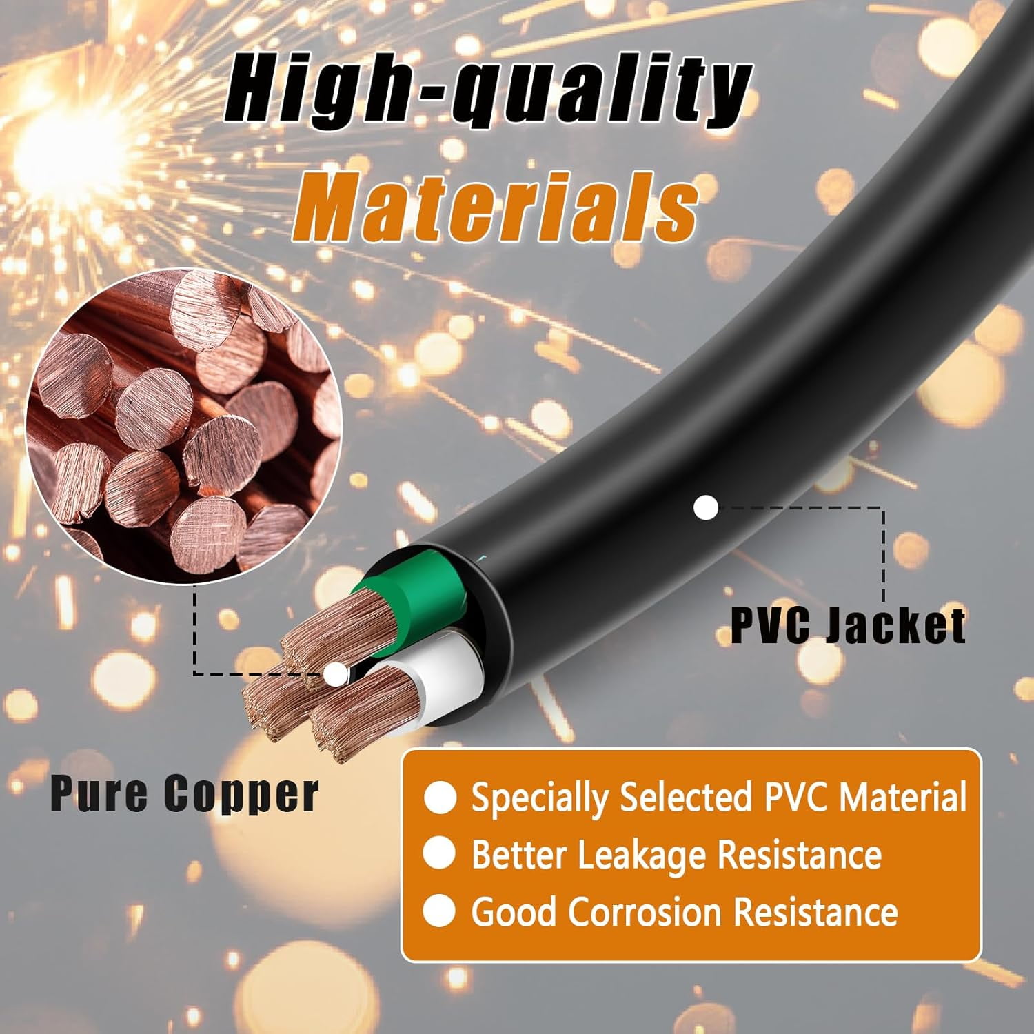 TRA-Heavy Duty 16 AWG 300V SJOOW Cable - 25 FT, 3 Conductor, Industrial ...