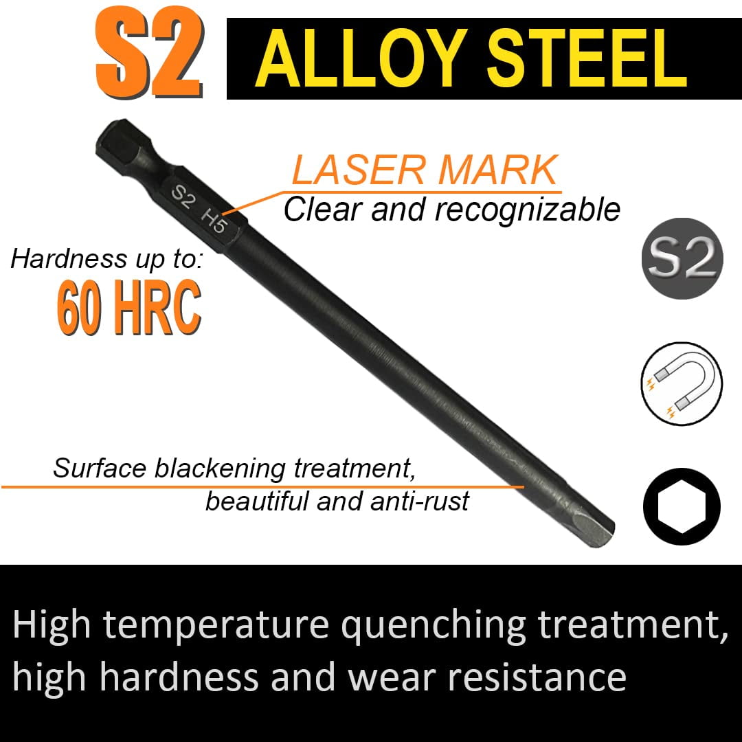 TRA-Hex Shank Drill Bit Set, 10 Piece SAE Allen Wrench Bits, 4 Inch ...