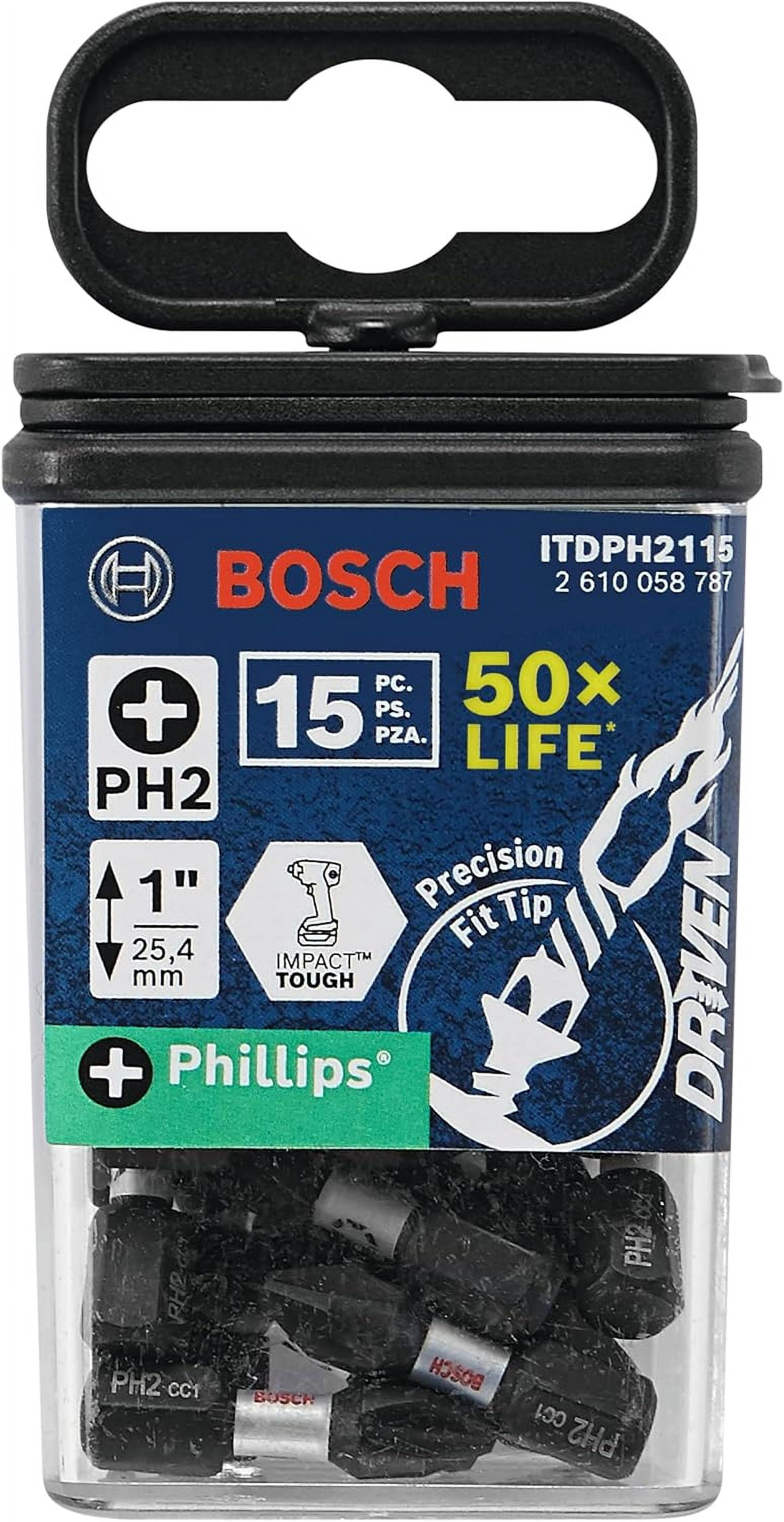 TRA-ITDPH2115 15-Pack 1 In. Driven Phillips #2 Impact Tough ...