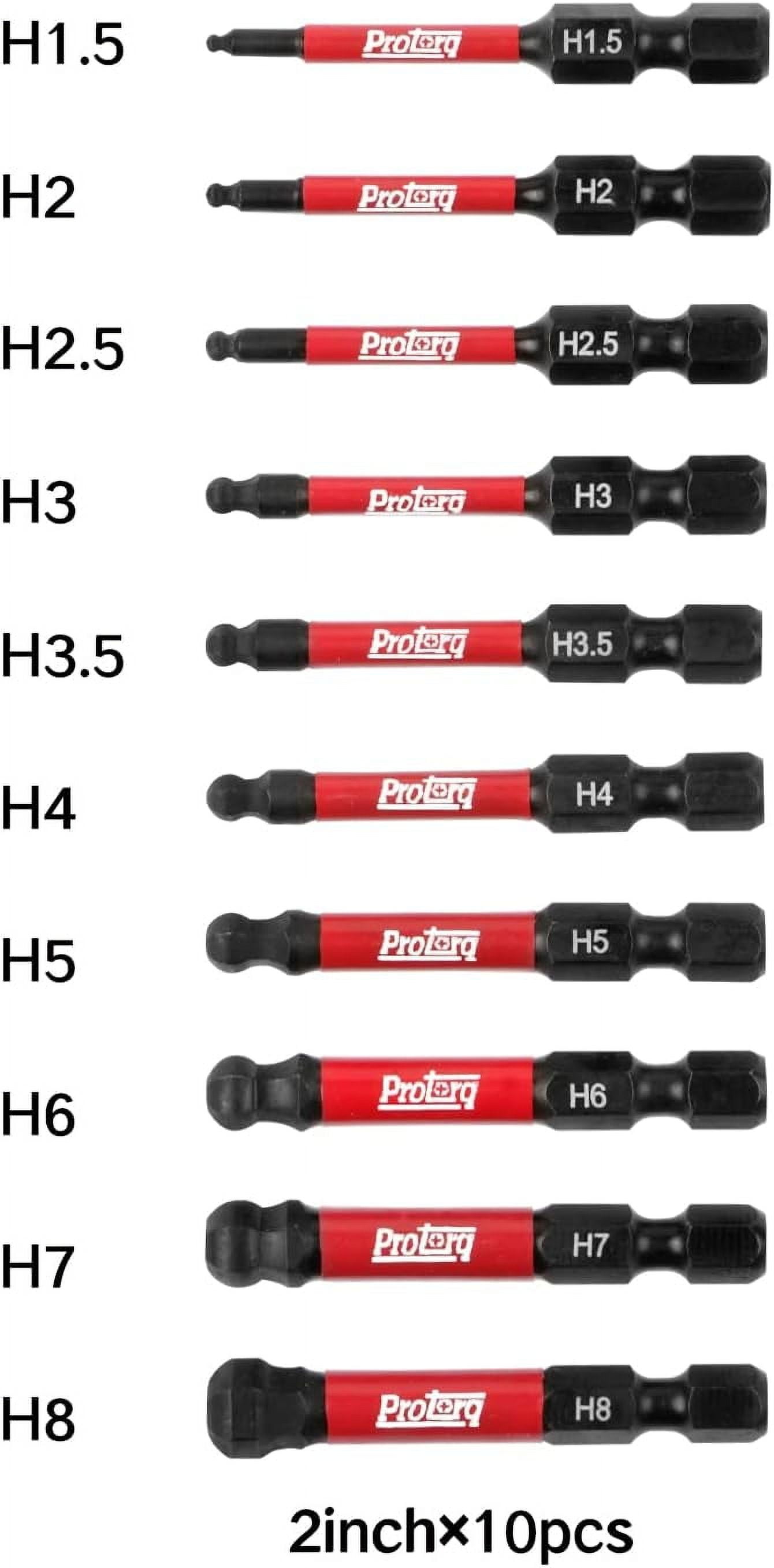 TRA-Impact Power Bit Set W/clip, hex ball end bit set H1.5-H8, 2 Inch ...