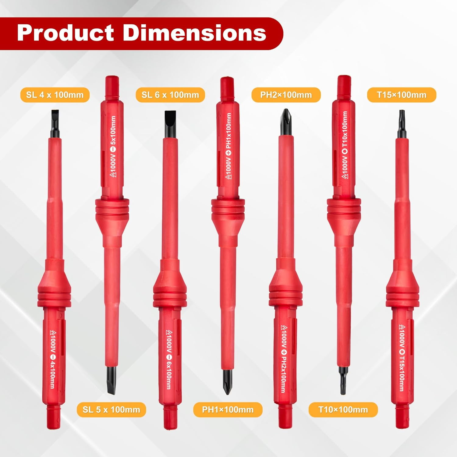 TRA-Insulated Screwdriver Set, 7 In 1 Insulated Electrical Screwdrivers, Magnetic Tip ...
