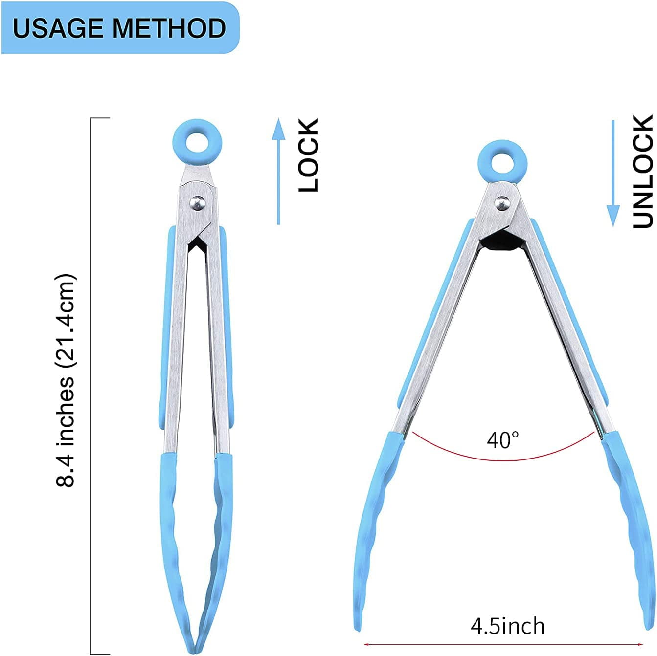 TRA-Kitchen Food Tongs - 7" Mini Silicone Serving Tongs - Set of 3 ...