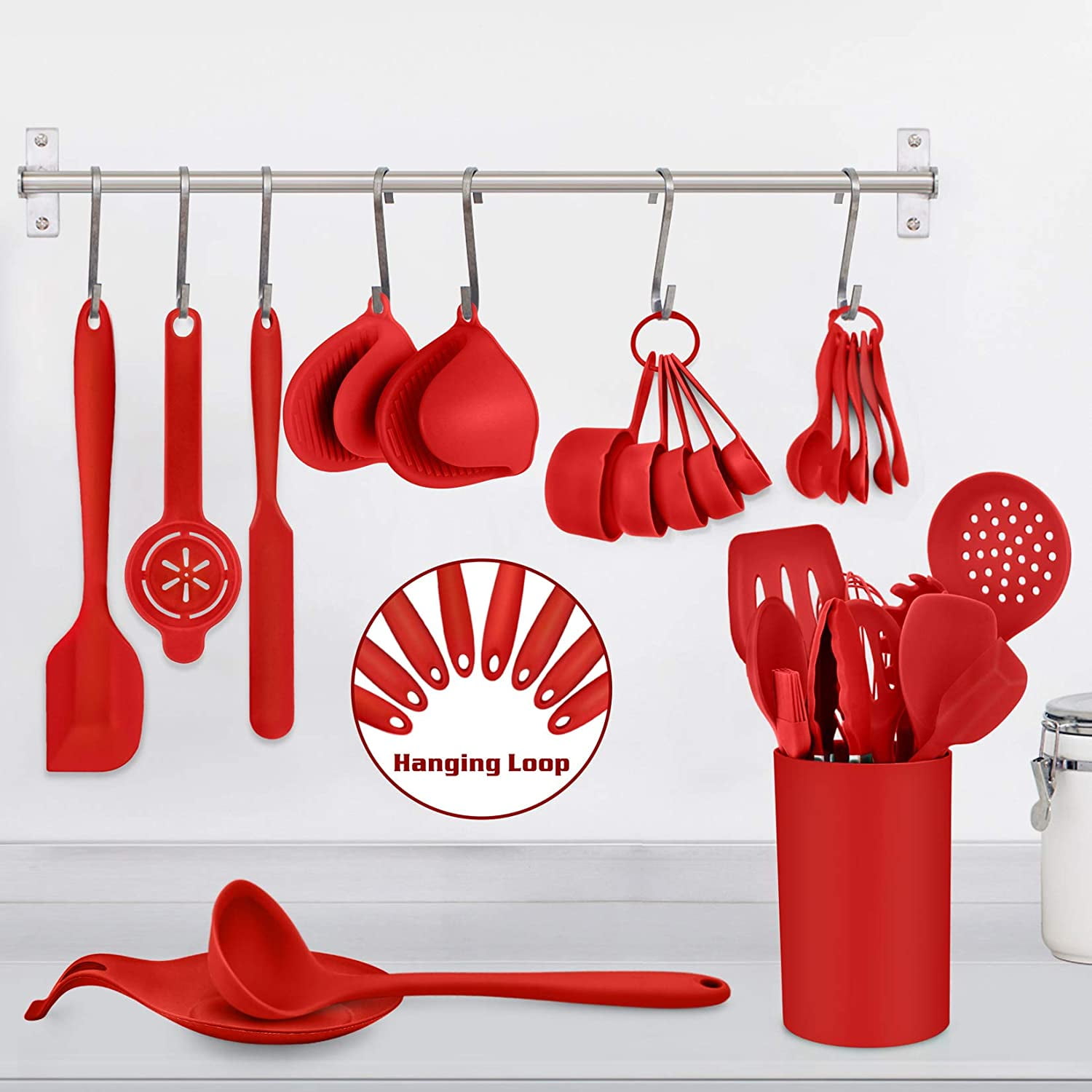 TRA-Kitchen Utensils Silicone Cooking Utensil Set, 28Pcs Baking ...