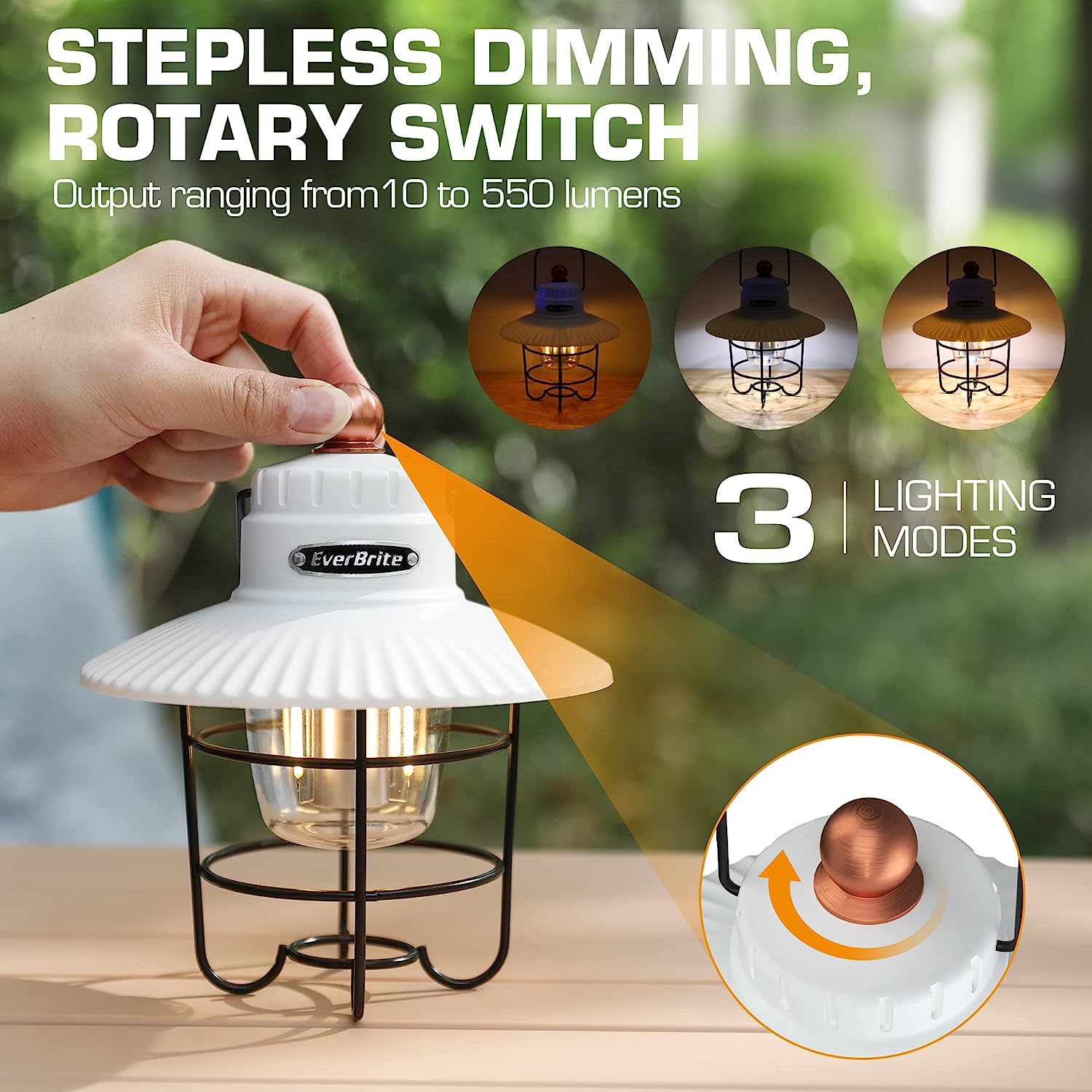 TRA-LED Camping Lantern, USB C Rechargeable Lantern with 3 Light Modes ...
