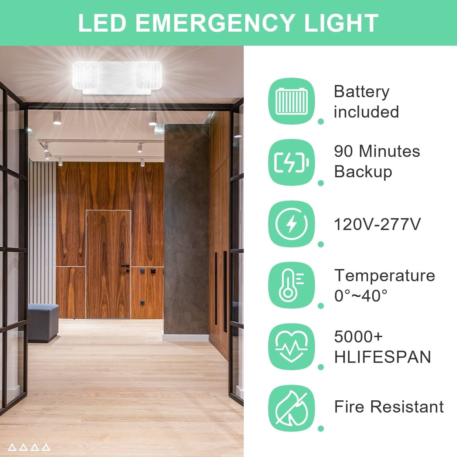 TRA-LED Emergency Exit Lighting Fixtures with 90 Minutes Long Backup ...