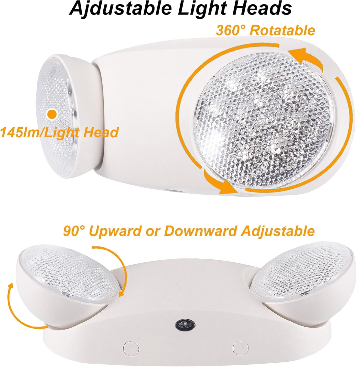 TRA-LED Emergency Light, Exit Lighting Fixtures with 2 LED Bug Eye ...