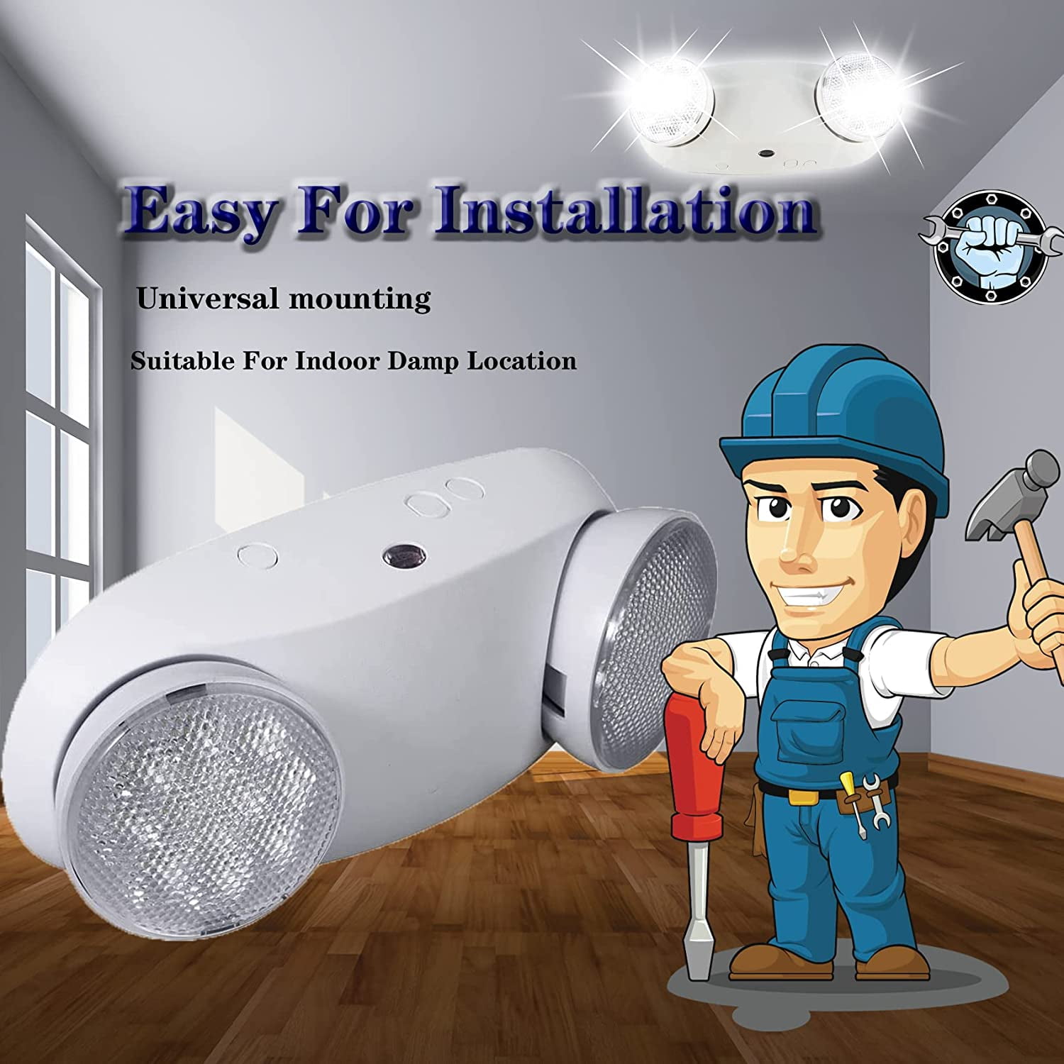 TRA-LED Emergency Lights with Two Adjustable Heads, Commercial ...